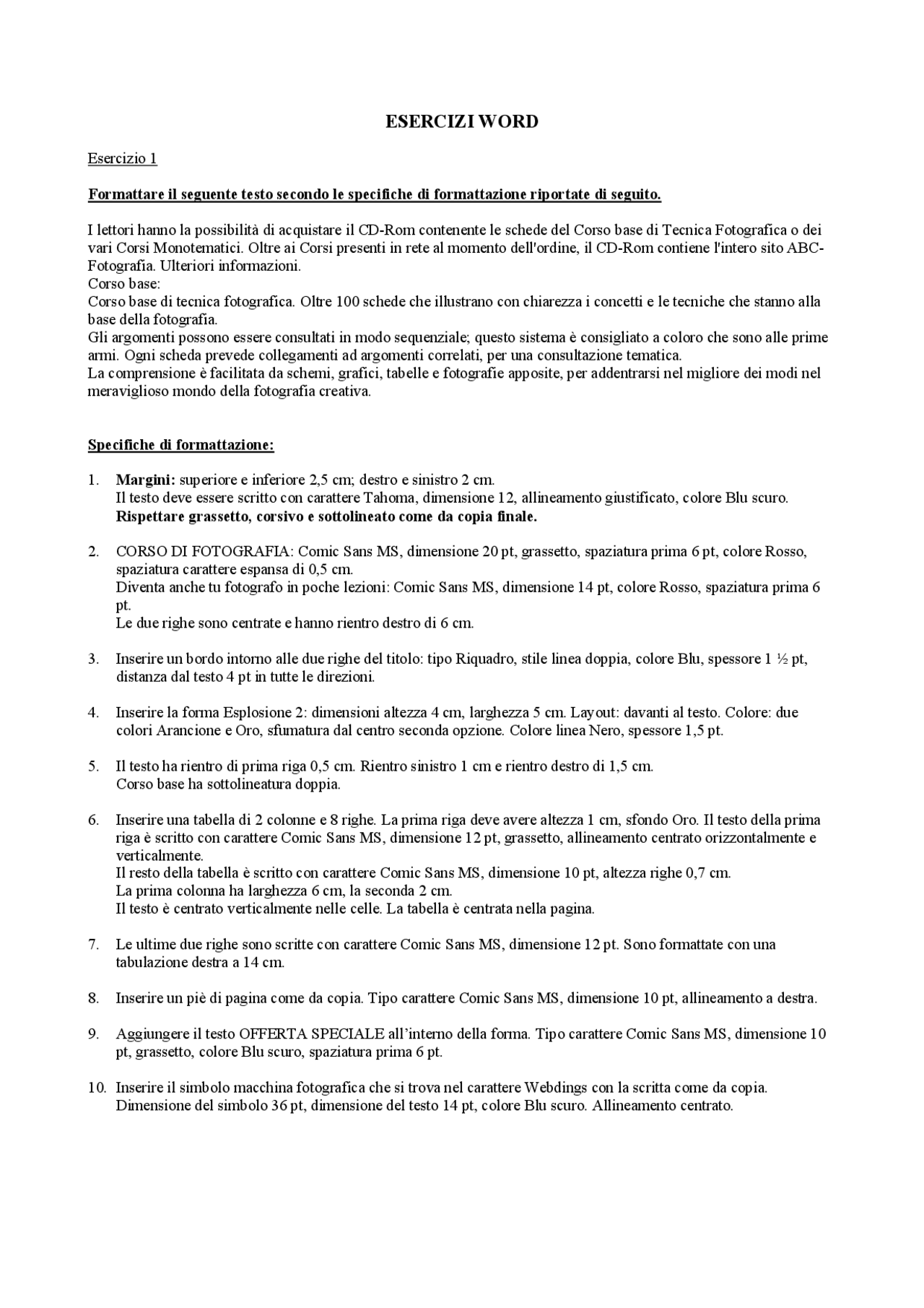 Esercitazioni Avanzate Word Dispense Di Informatica Docsity