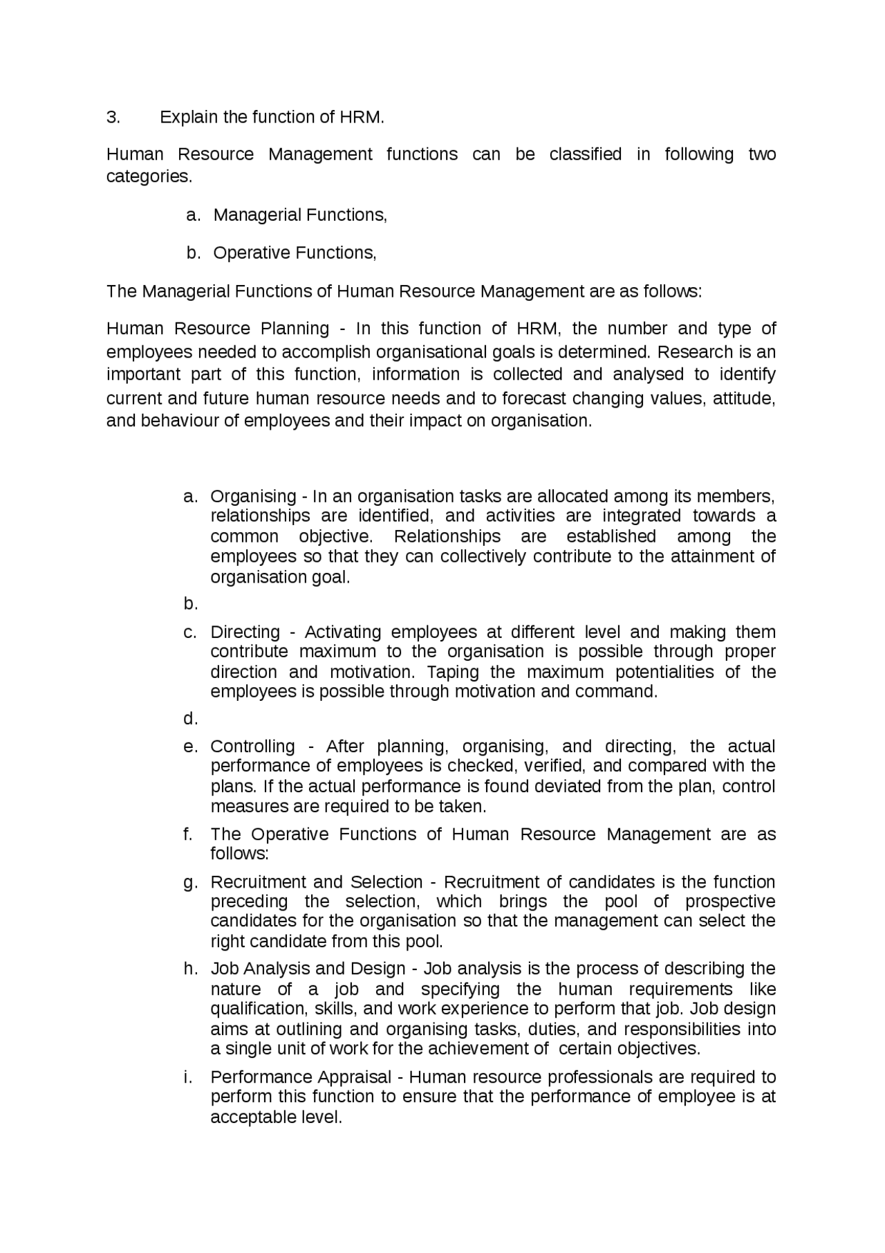 Human Resource Management Function Of Hrm Exams Management Theory
