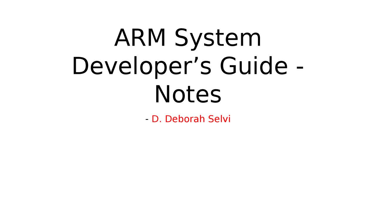 Arm Processor Lecture Notes Docsity