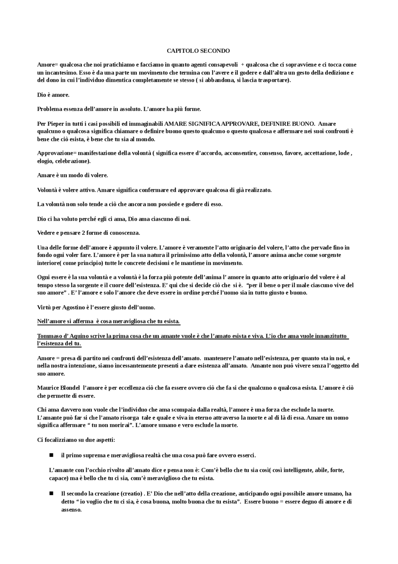 Riassunto Sullamore Di Pieper Docsity