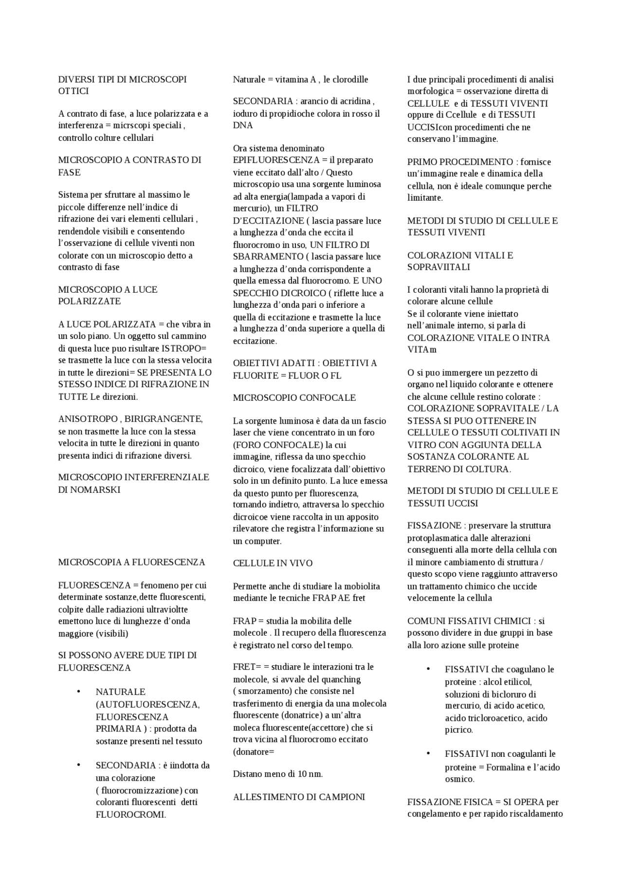 Tecniche di indagine -Biologia - Docsity