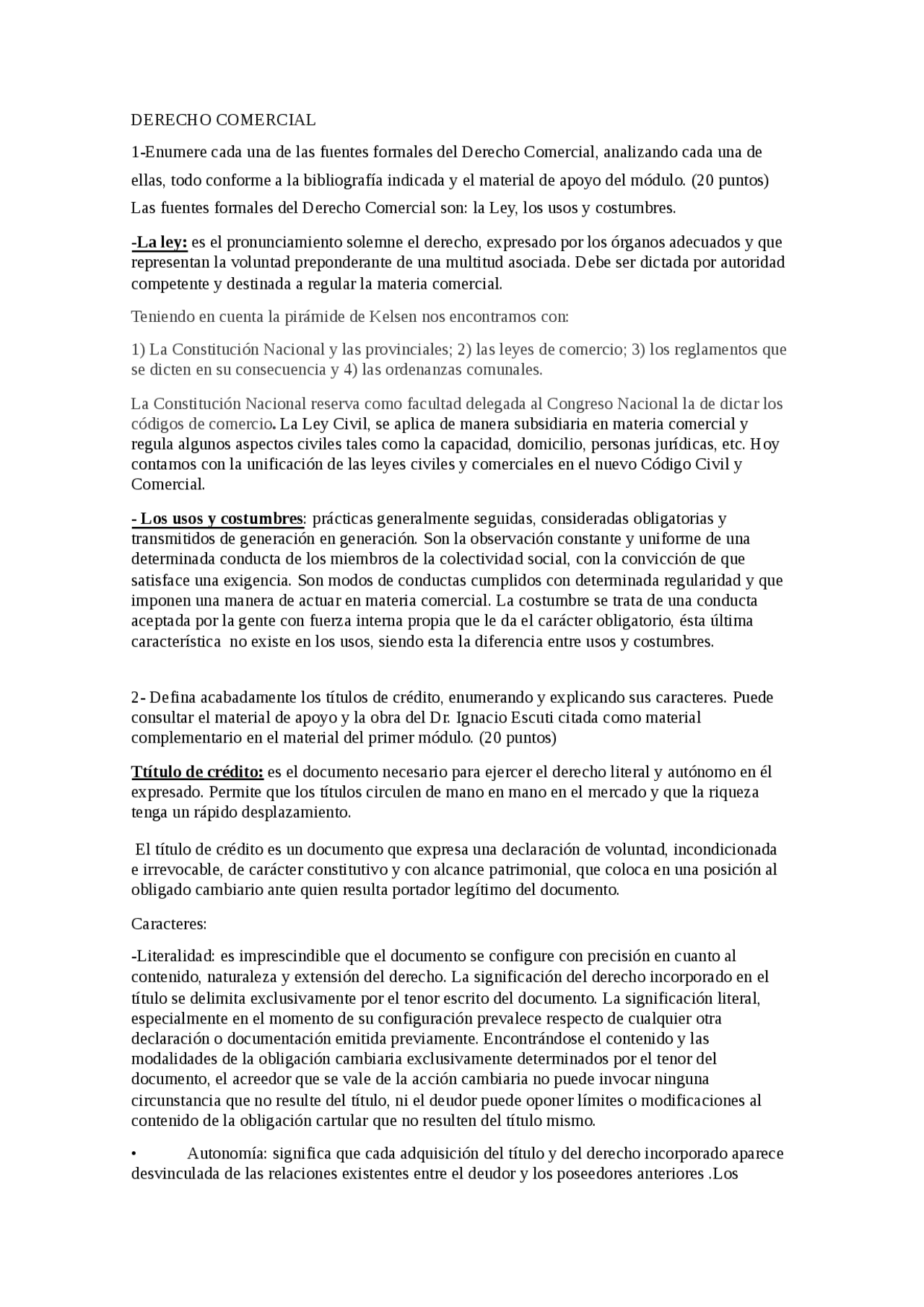 Derecho Comercial Parcial 1 Ubp Docsity
