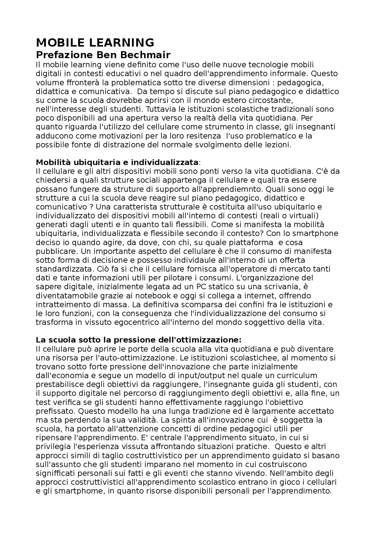 Mobile Learning Maria Ranieri Docsity