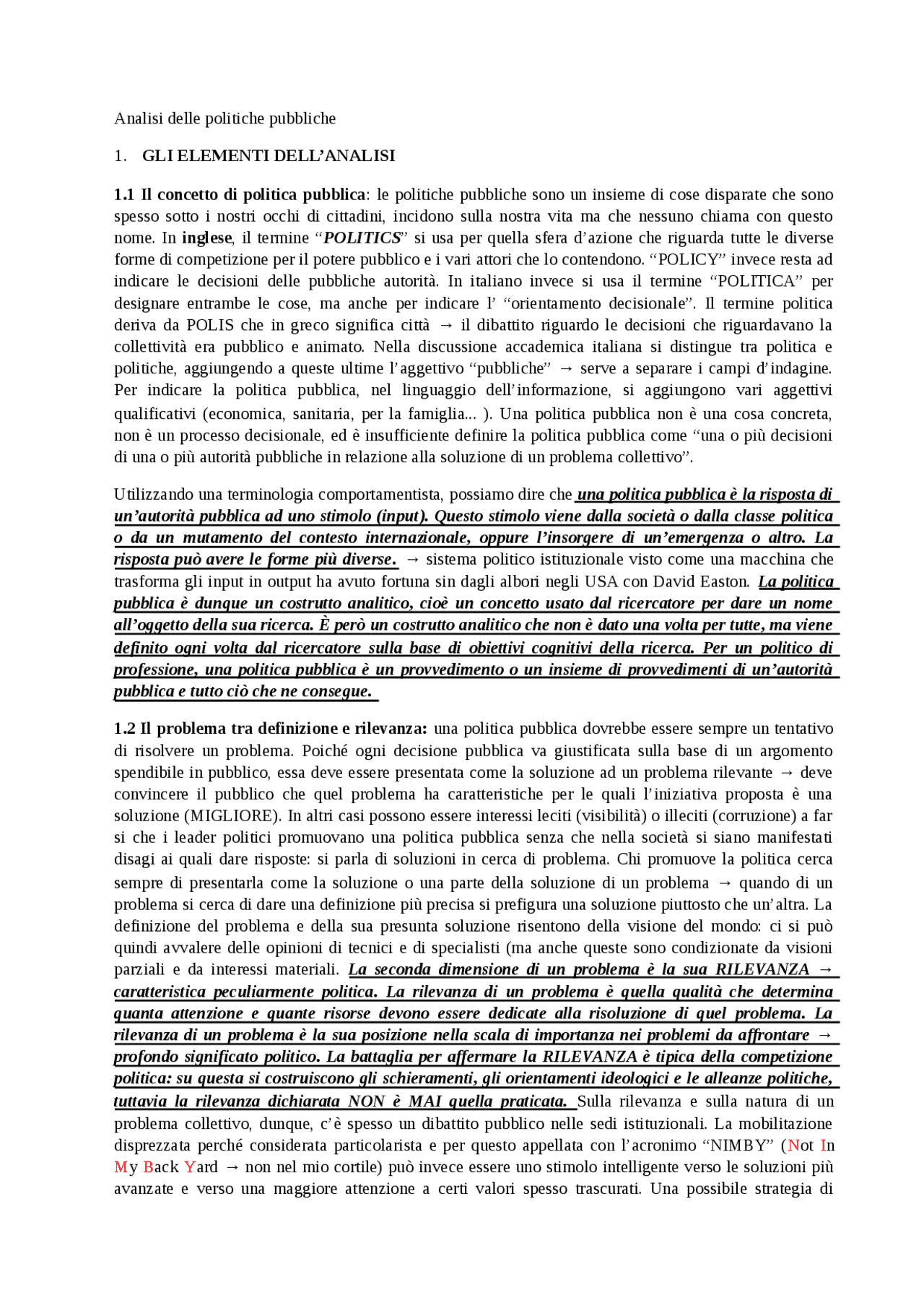 Riassunto Di Politiche Pubbliche Prof Degani Docsity