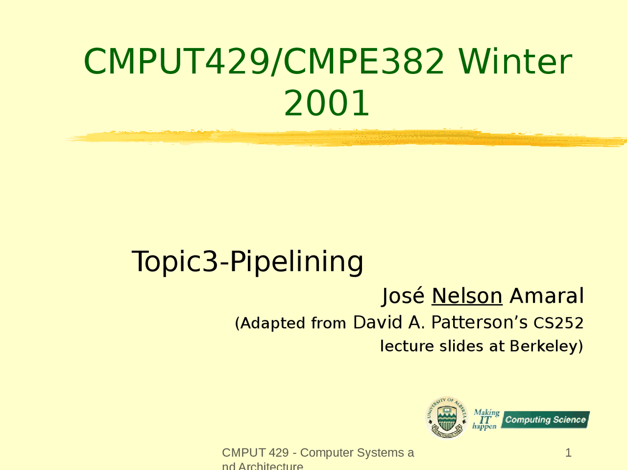 Pipelining Basics Lecture Slides Docsity