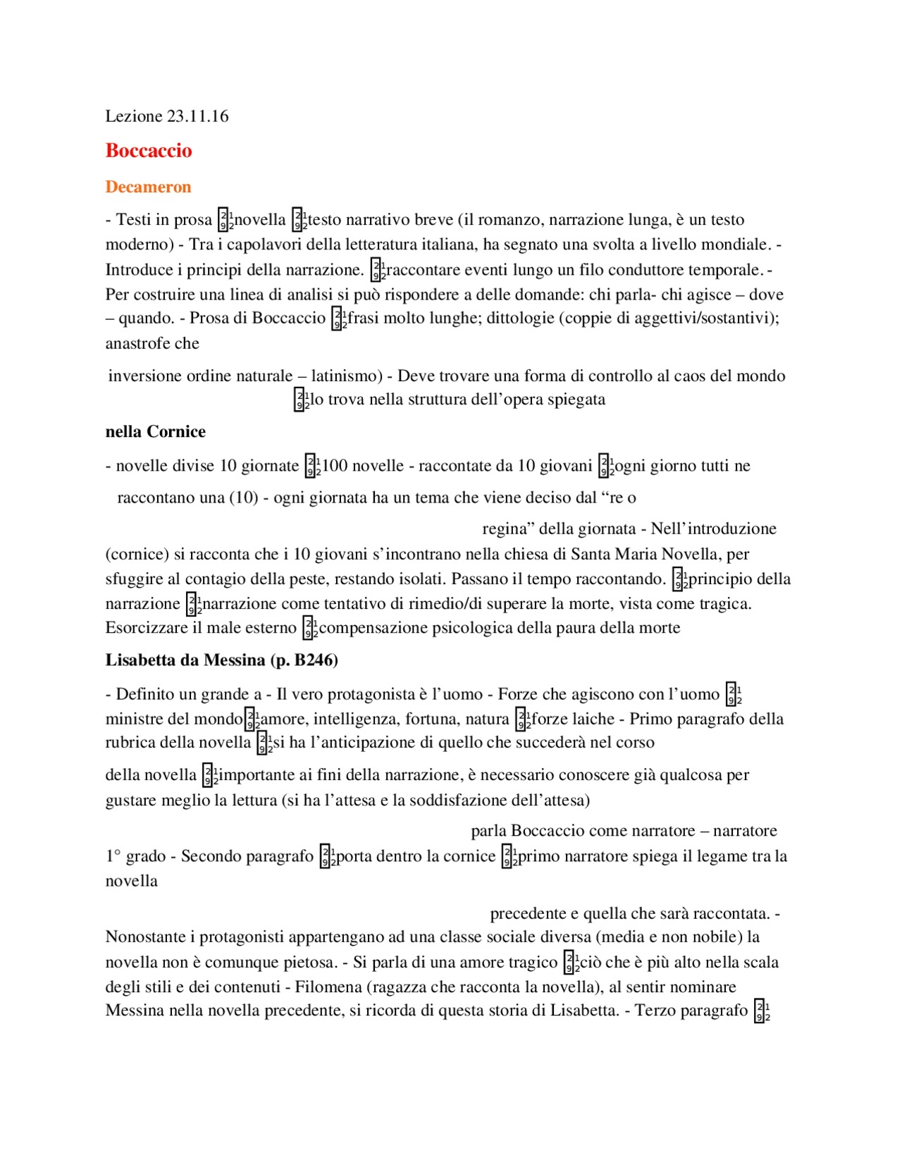 Appunti Letteratura Decameron Docsity