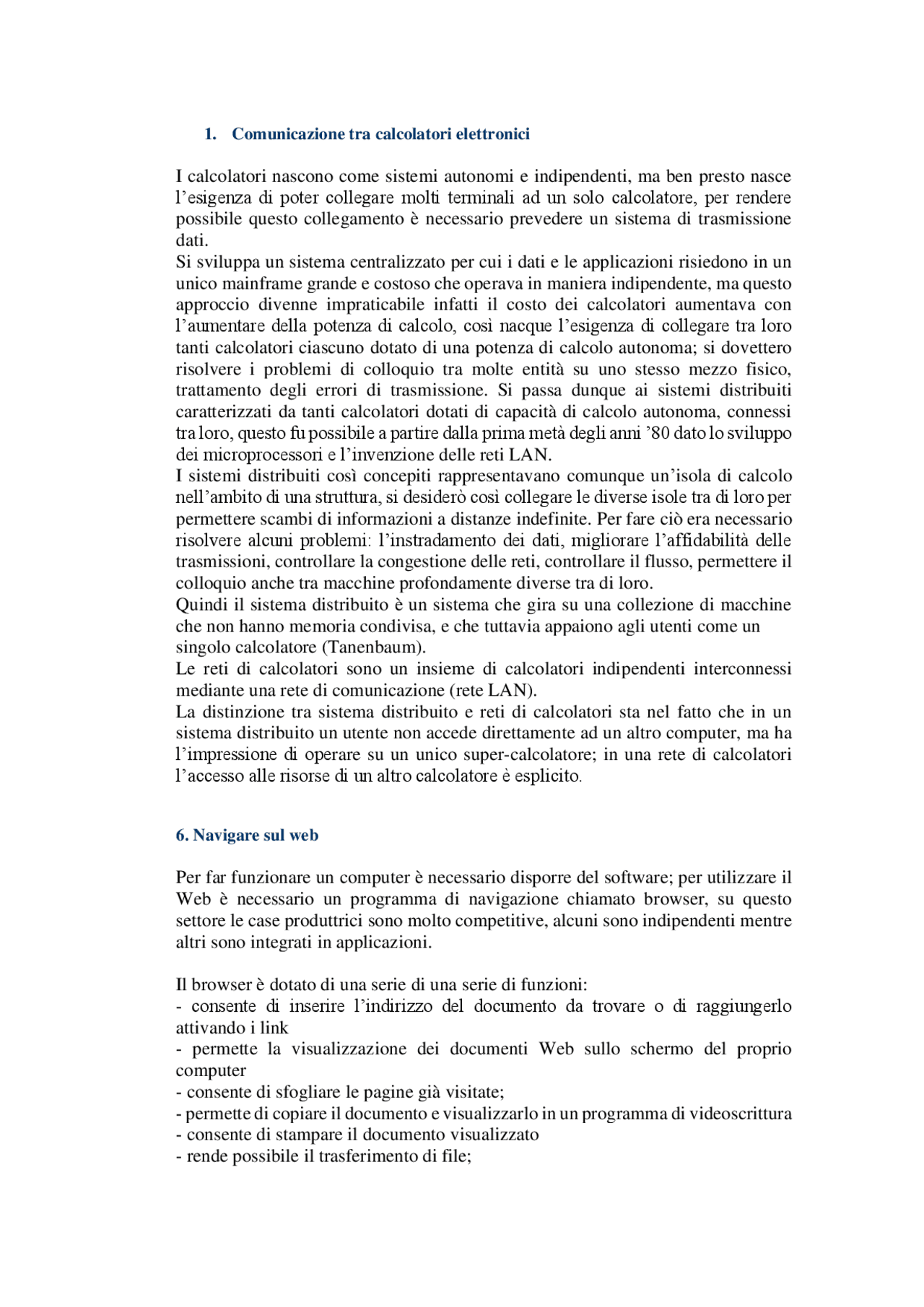 Riassunto Di Informatica Di Base Docsity