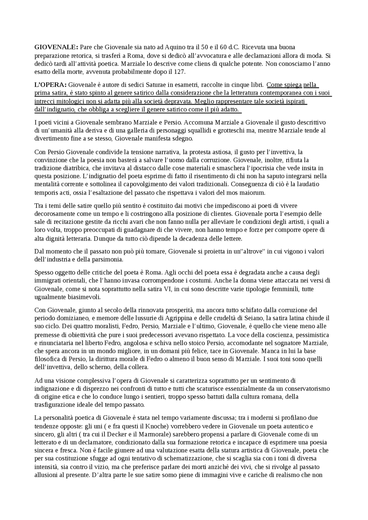 Giovenalesvetonio Plinio E Tacito Docsity