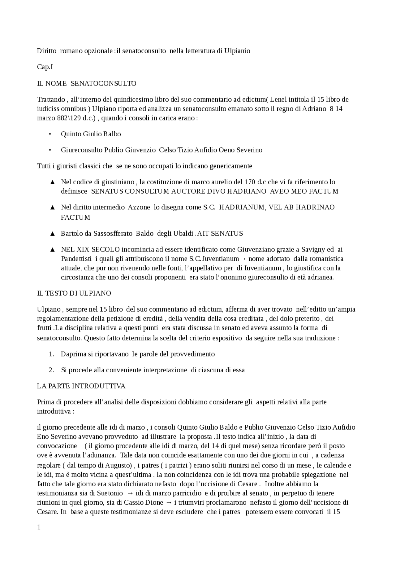 Appunti Di Diritto Romano Esame Opzionale Docsity