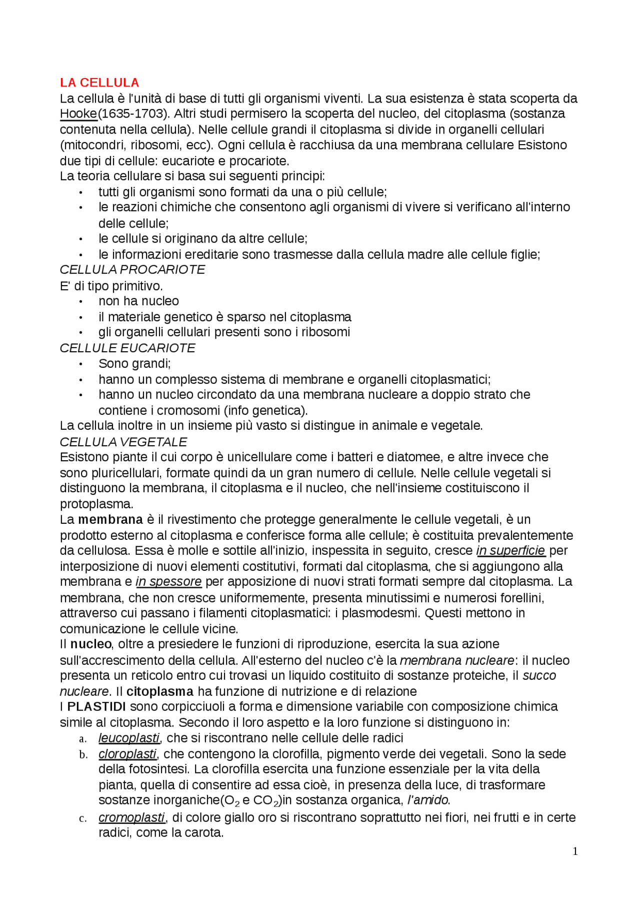 Elementi Di Botanica Appunti Di Botanica Generale Docsity