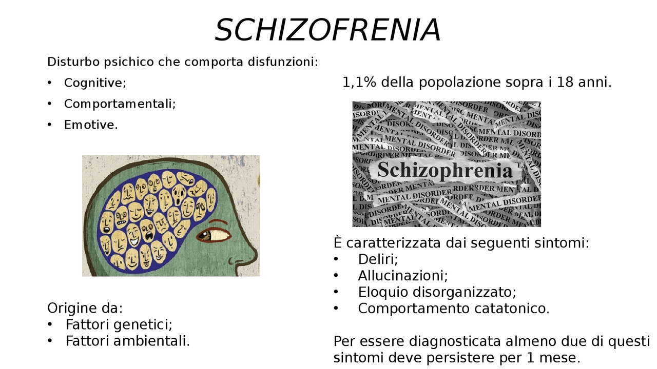 Storia Della Schizofrenia Docsity