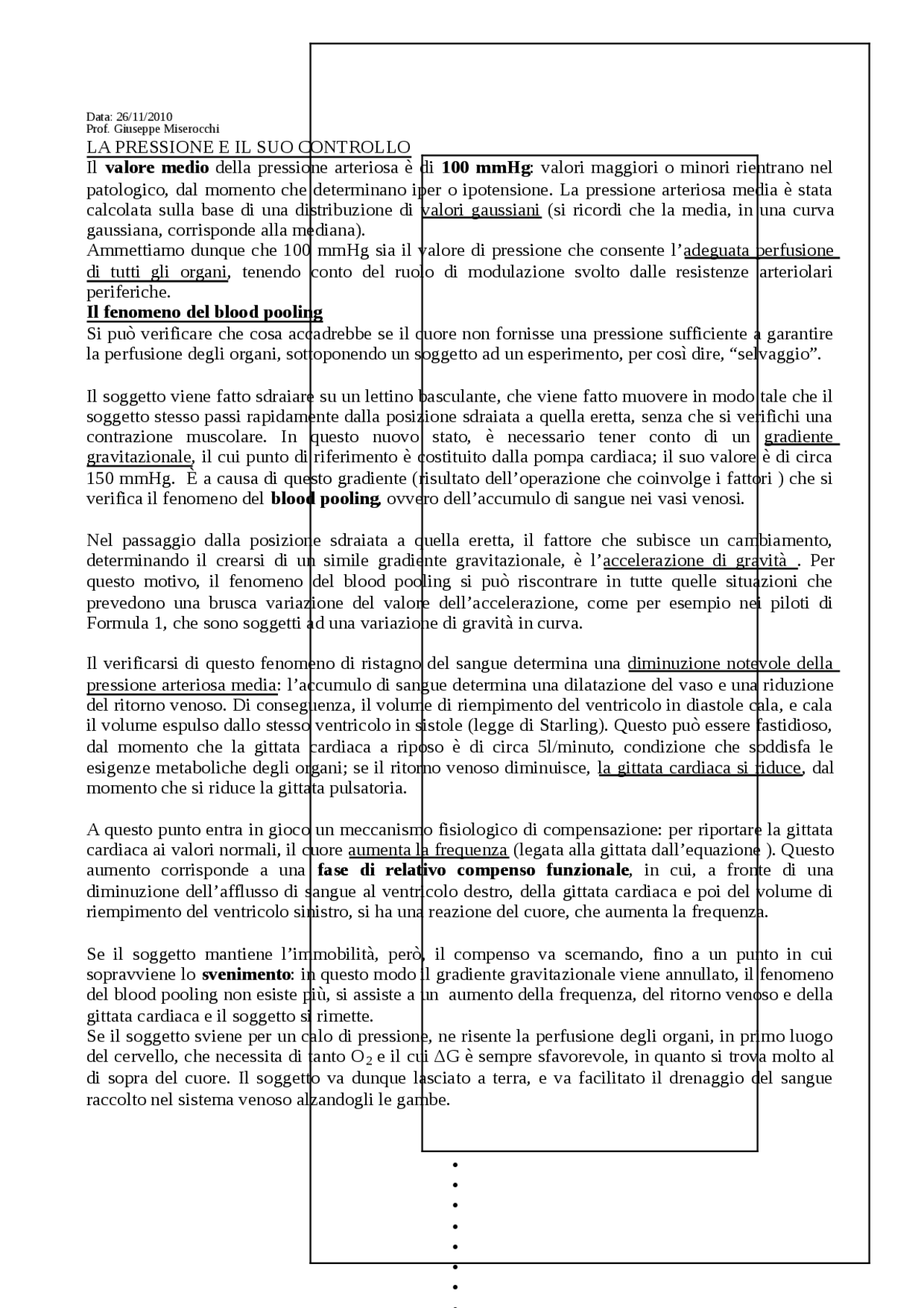 LA PRESSIONE E IL SUO CONTROLLO - Docsity