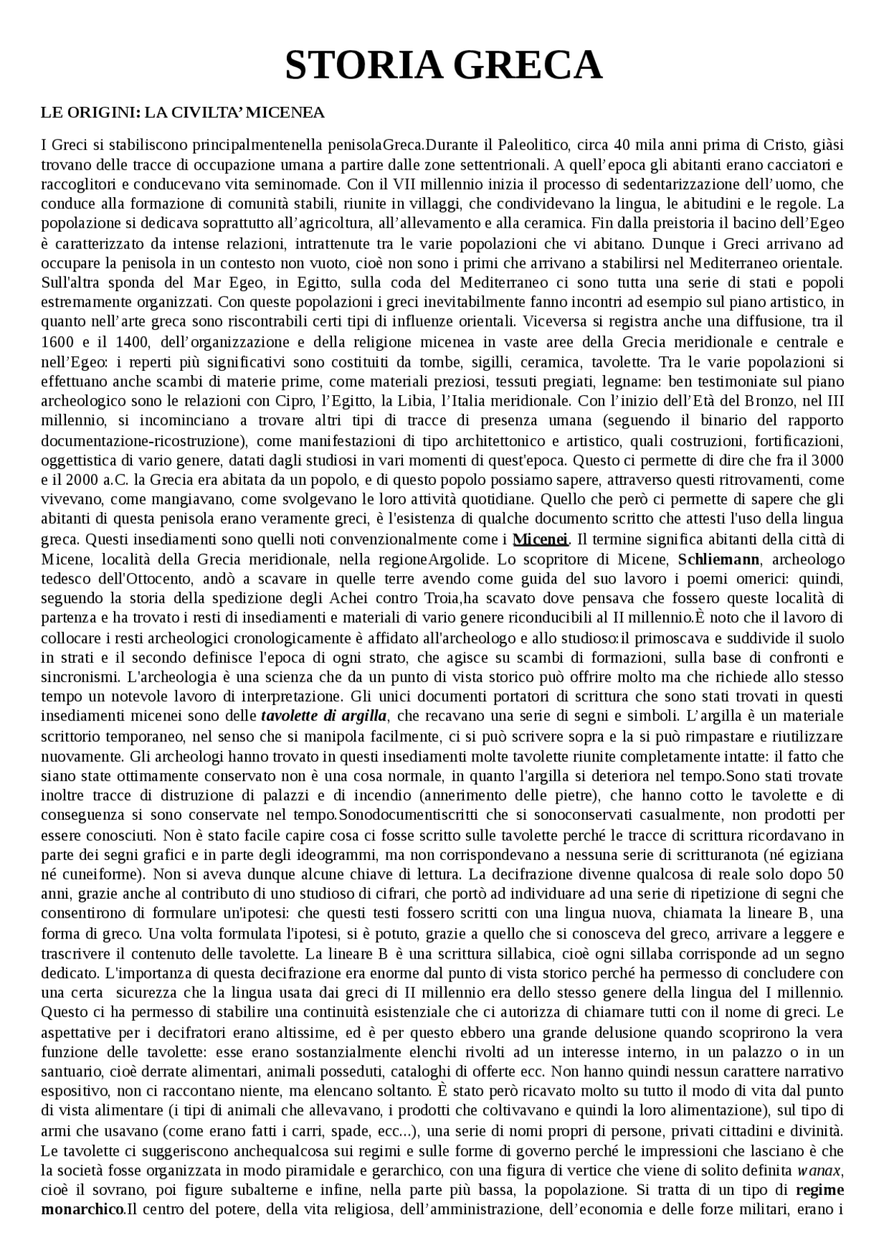 Riassunto Manuale Storia Greca Docsity