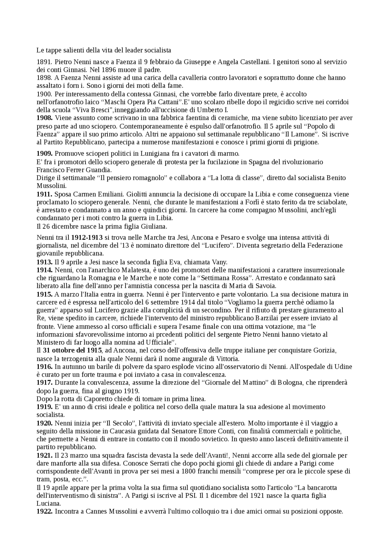 Pietro Nenni Uomo Di Governo Docsity