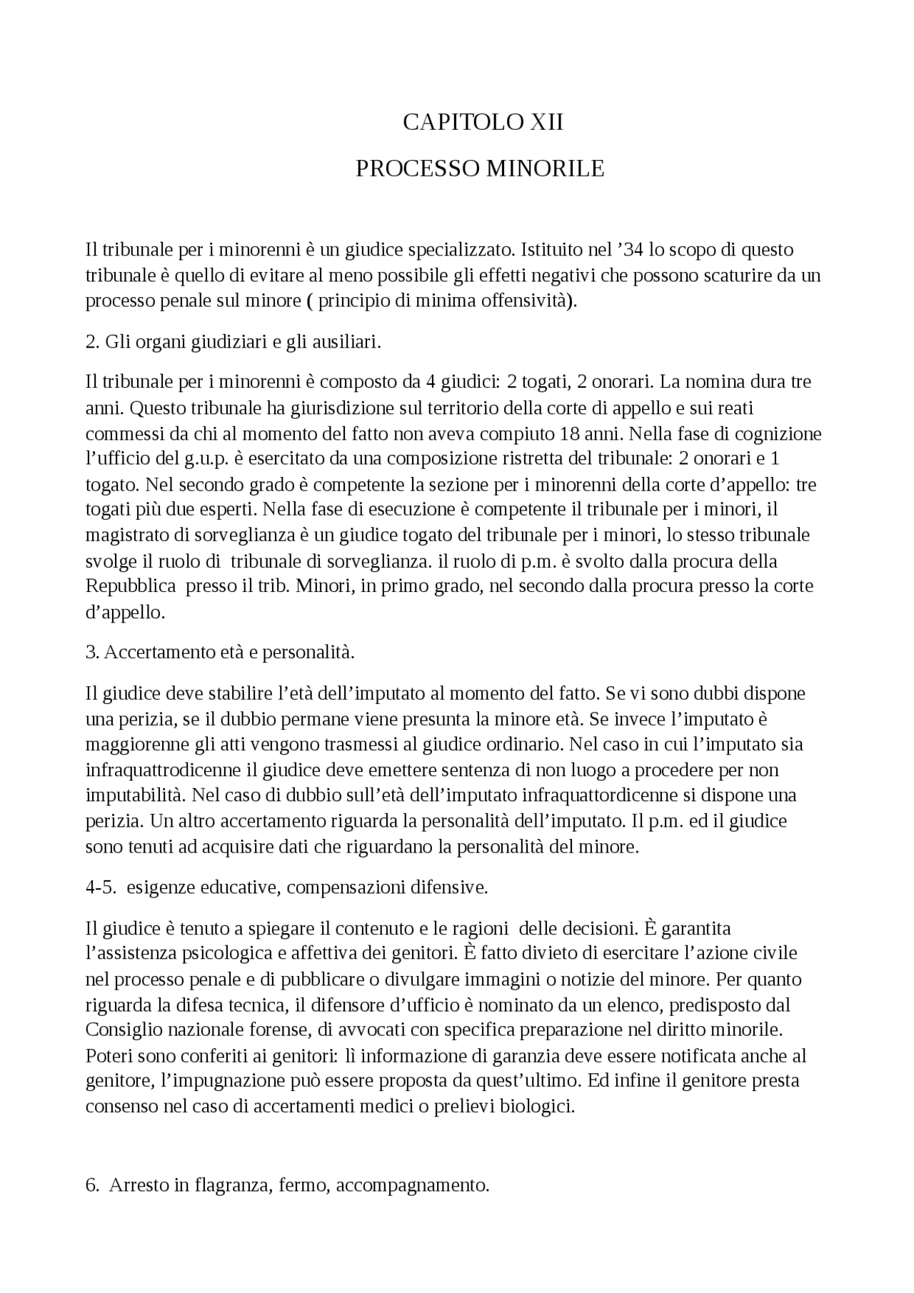 Capitolo 12 Processo Minorile Conso Grevi Docsity