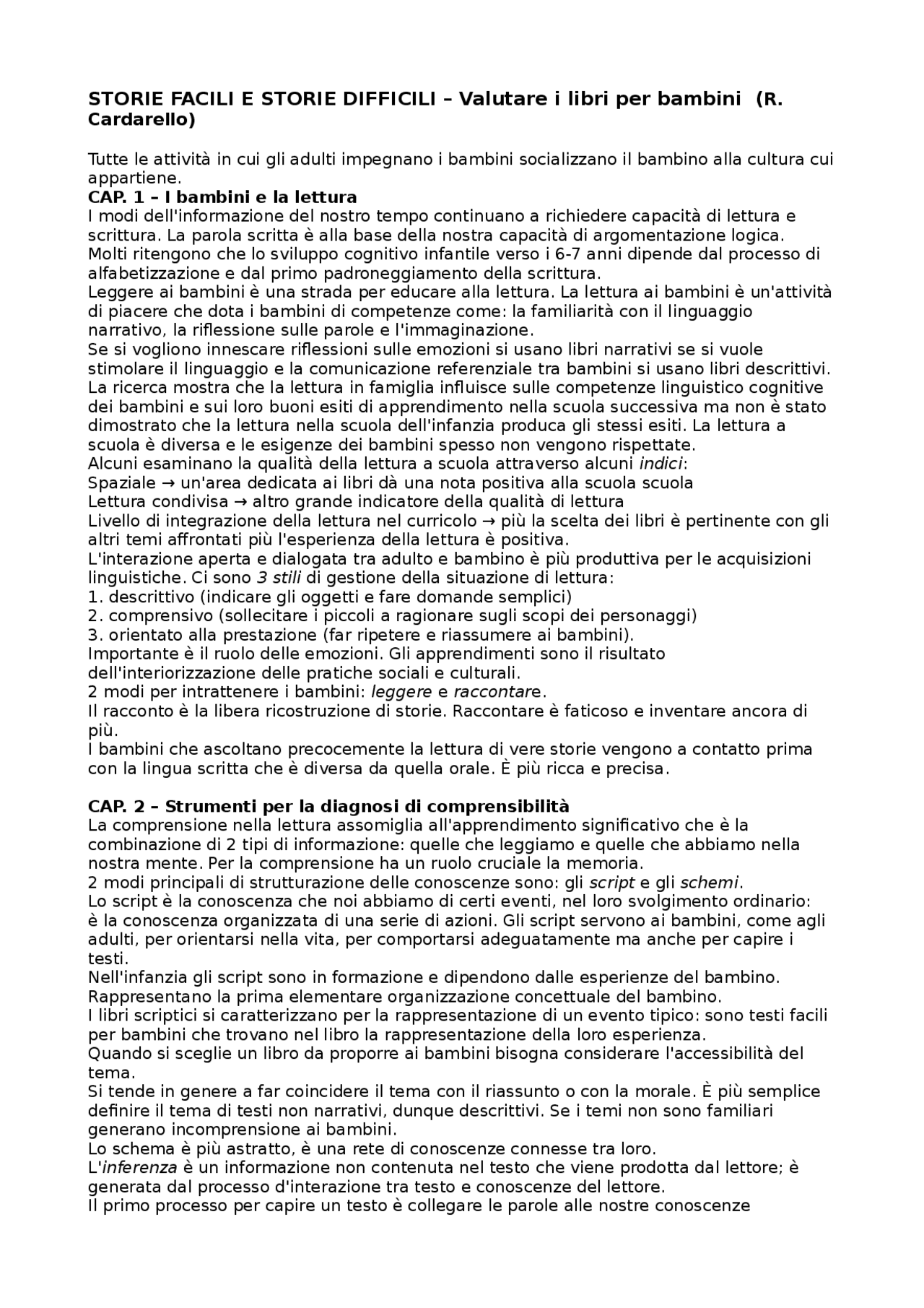 Storie Facili E Storie Difficili Docsity
