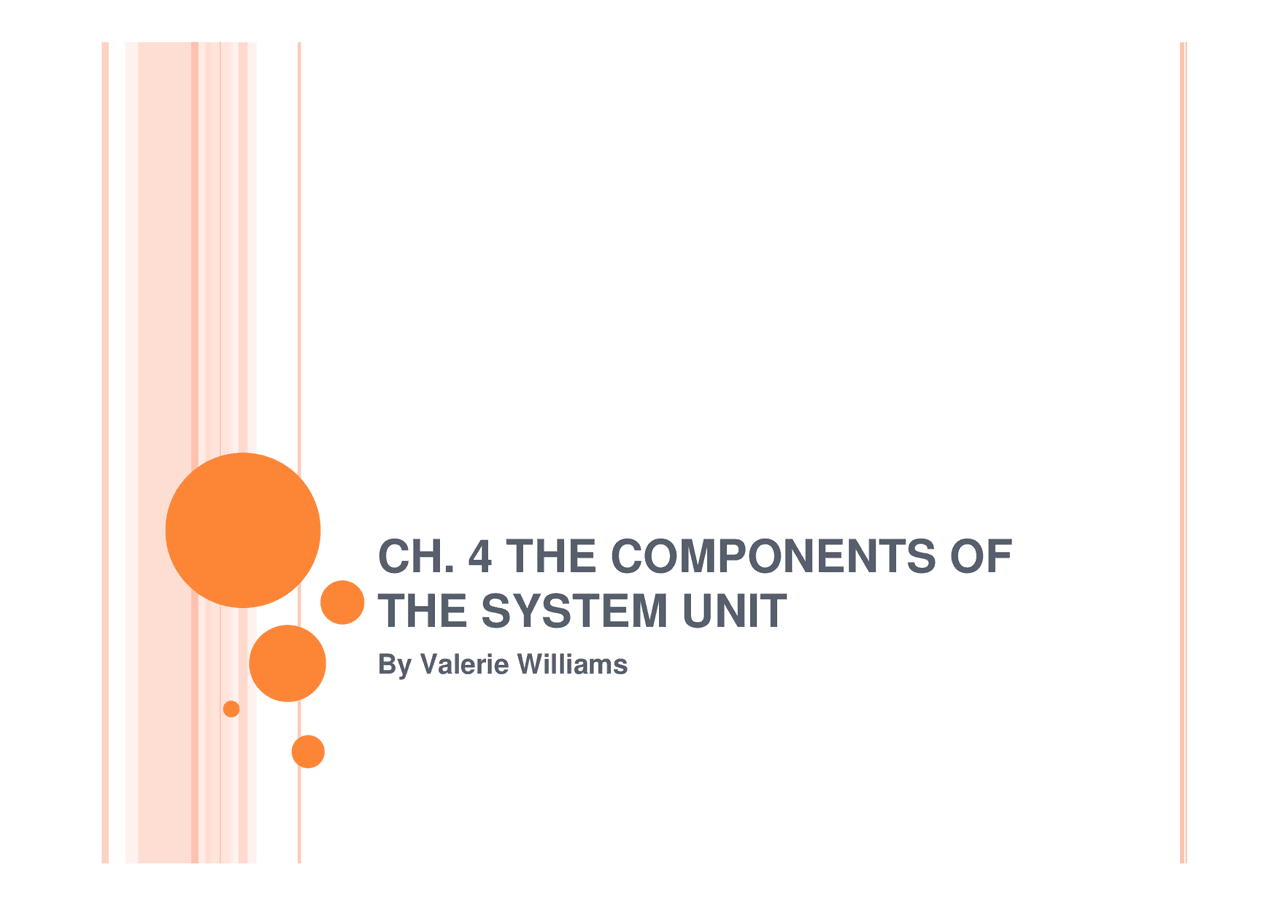 System Unit And Its Components Docsity