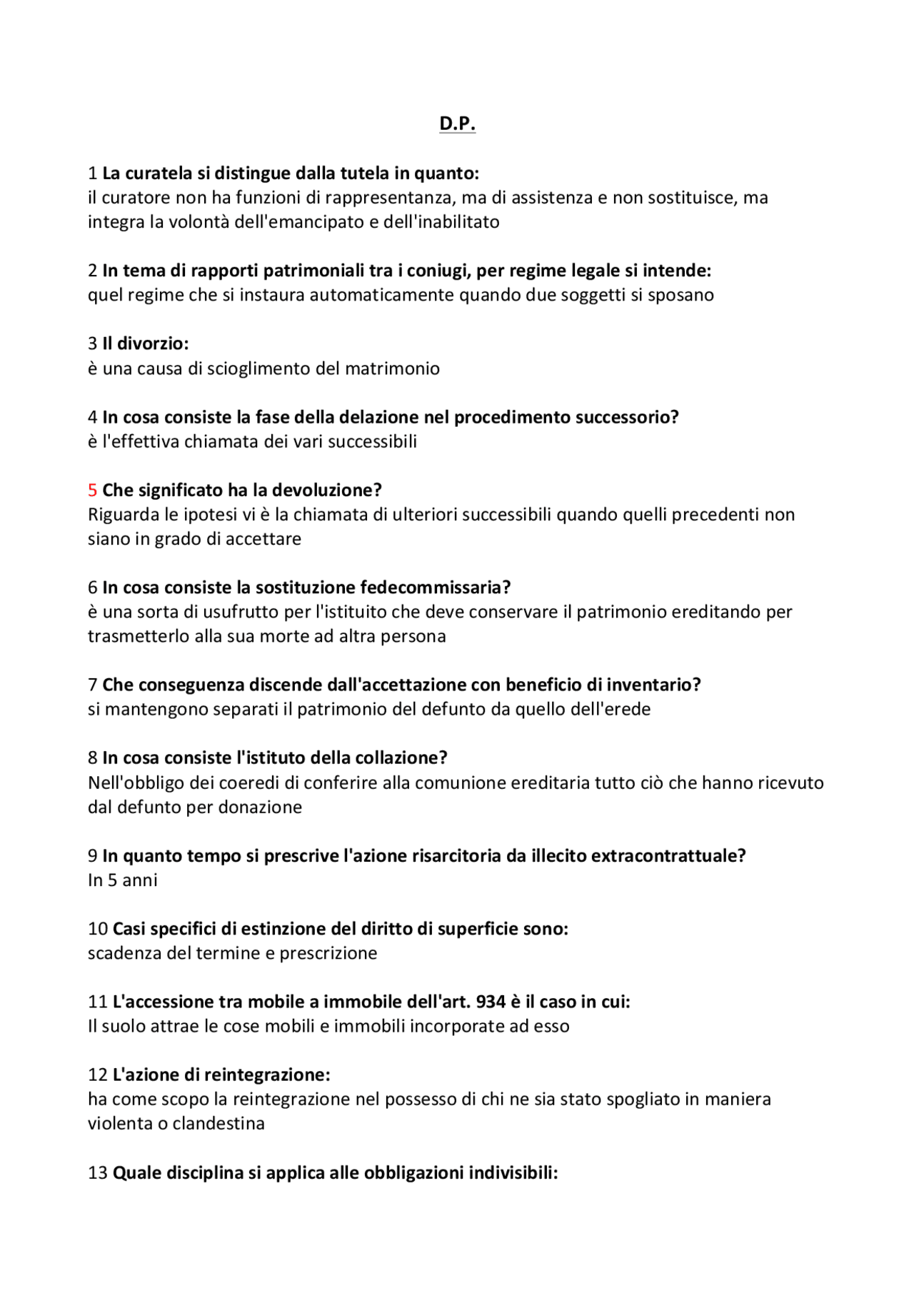 Test Di Diritto Privato Docsity
