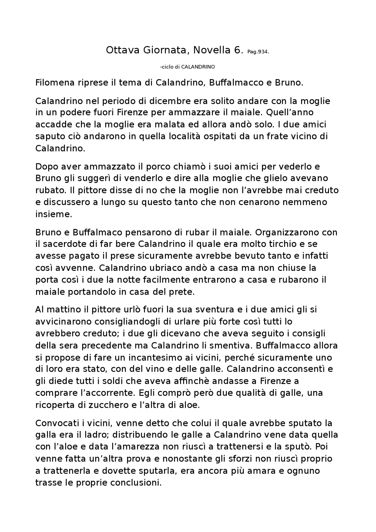 Decameron Ottava Giornata Novella 6 Docsity