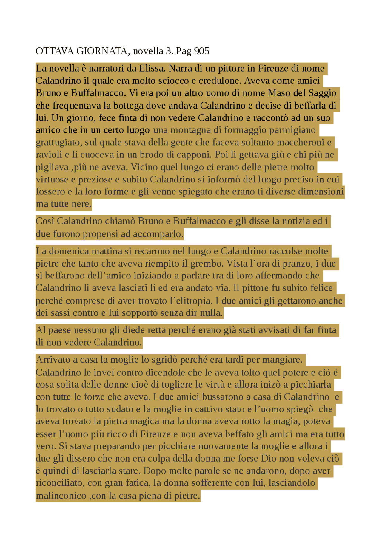 Decameron Ottava Giornata Novella 3 Docsity