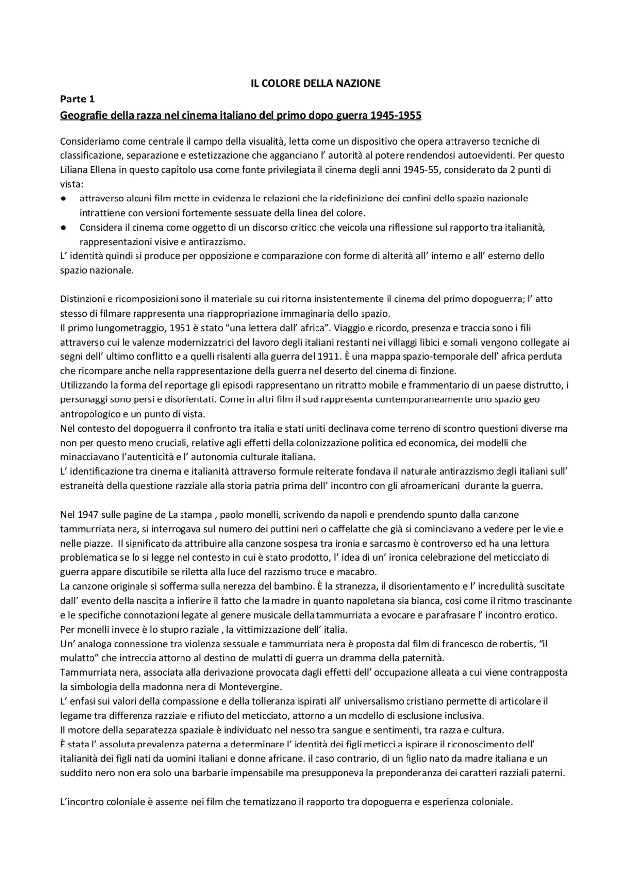 Il Colore Della Nazione Docsity