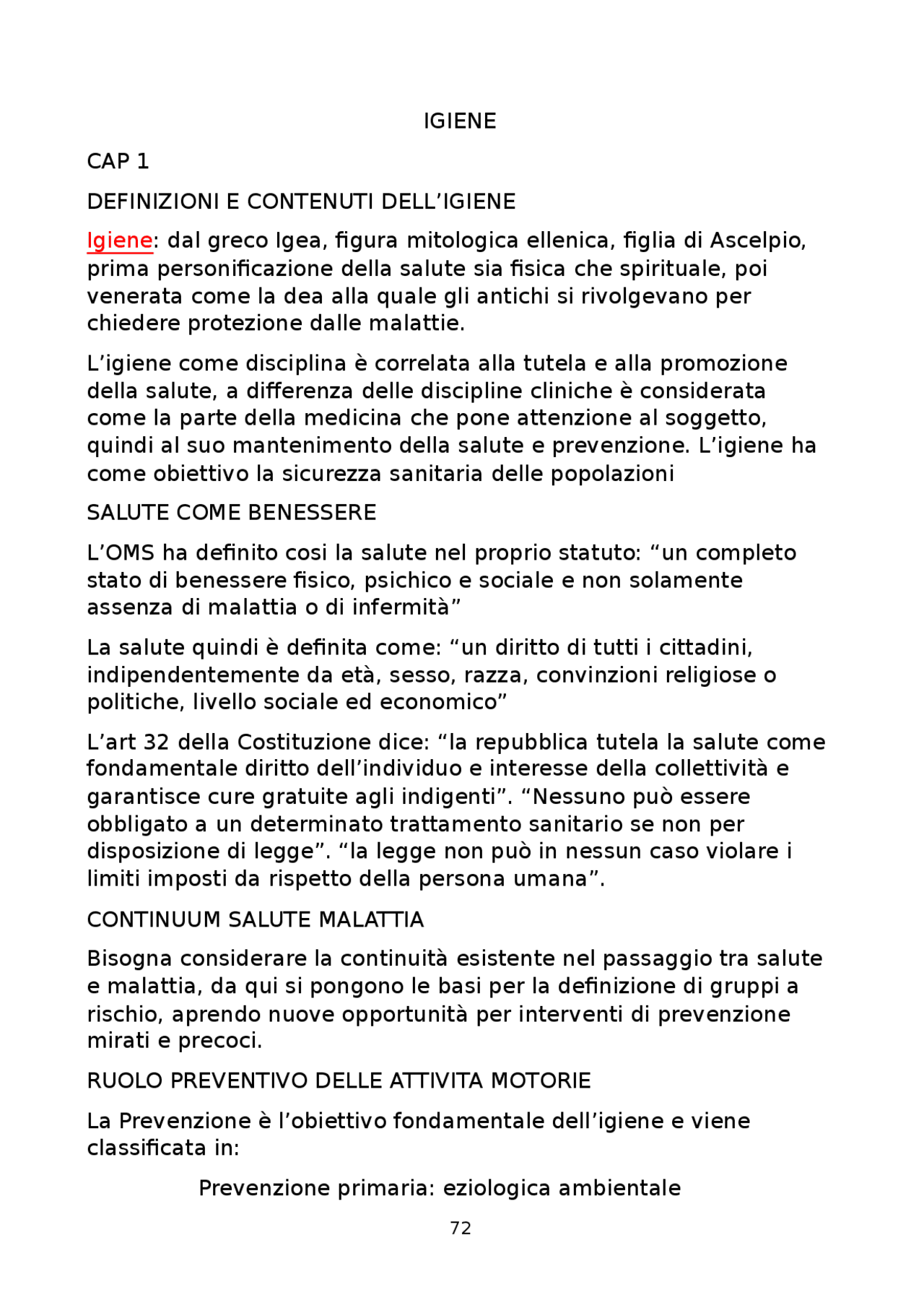 Igiene Esame Di Sunto Riassunto Docsity