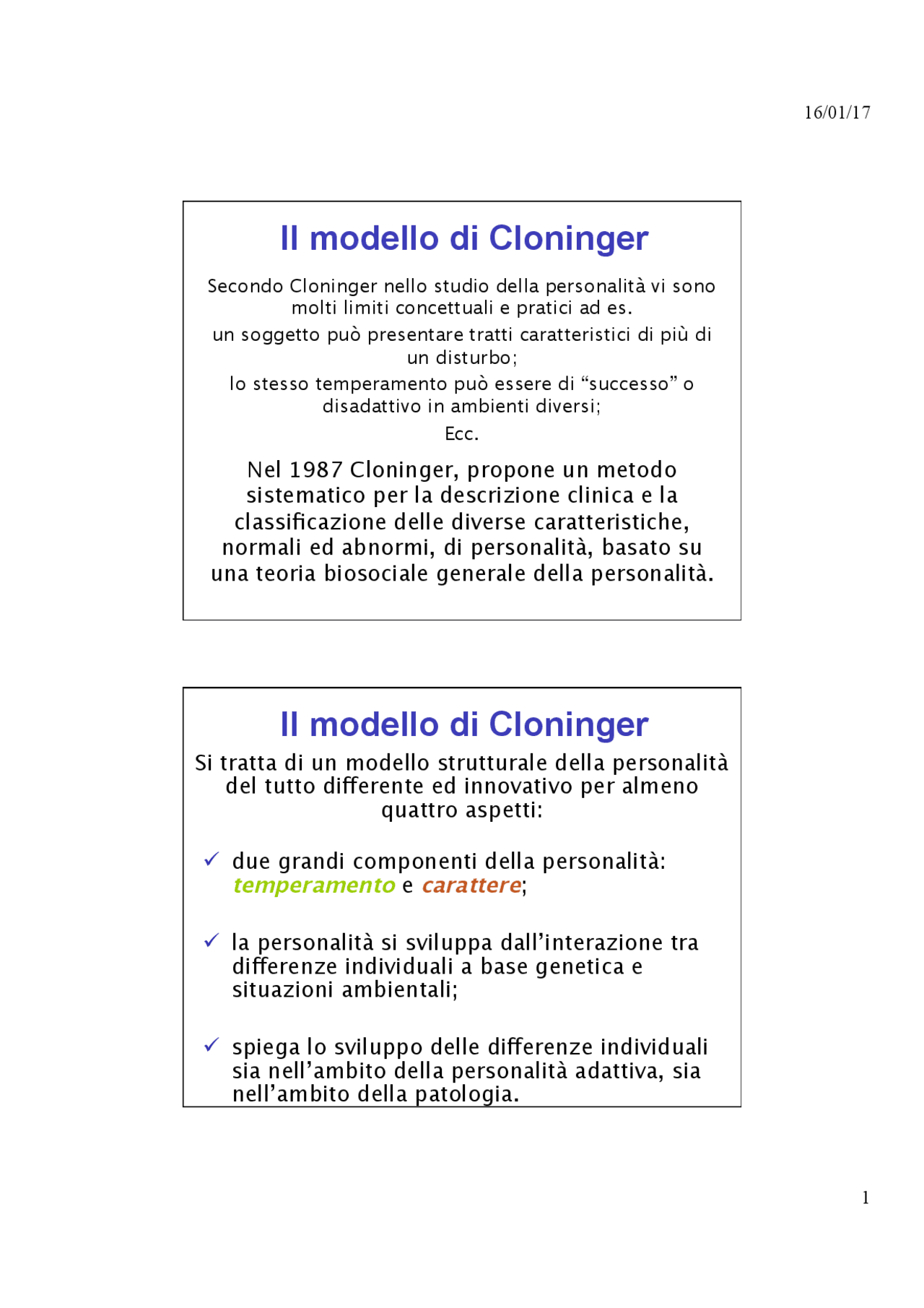 Slide Psicologia clinica Prof. Guariglia unikore: Il modello di ...