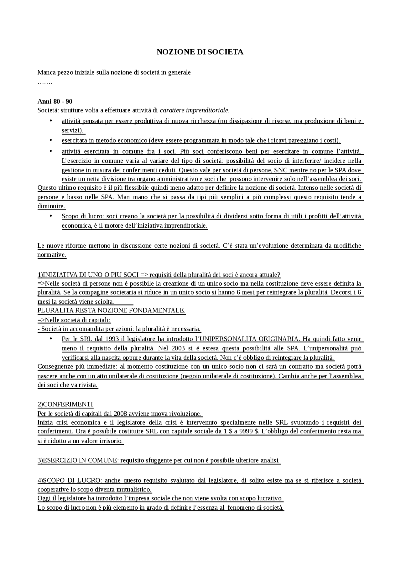 Appunti Diritto Commerciale Docsity