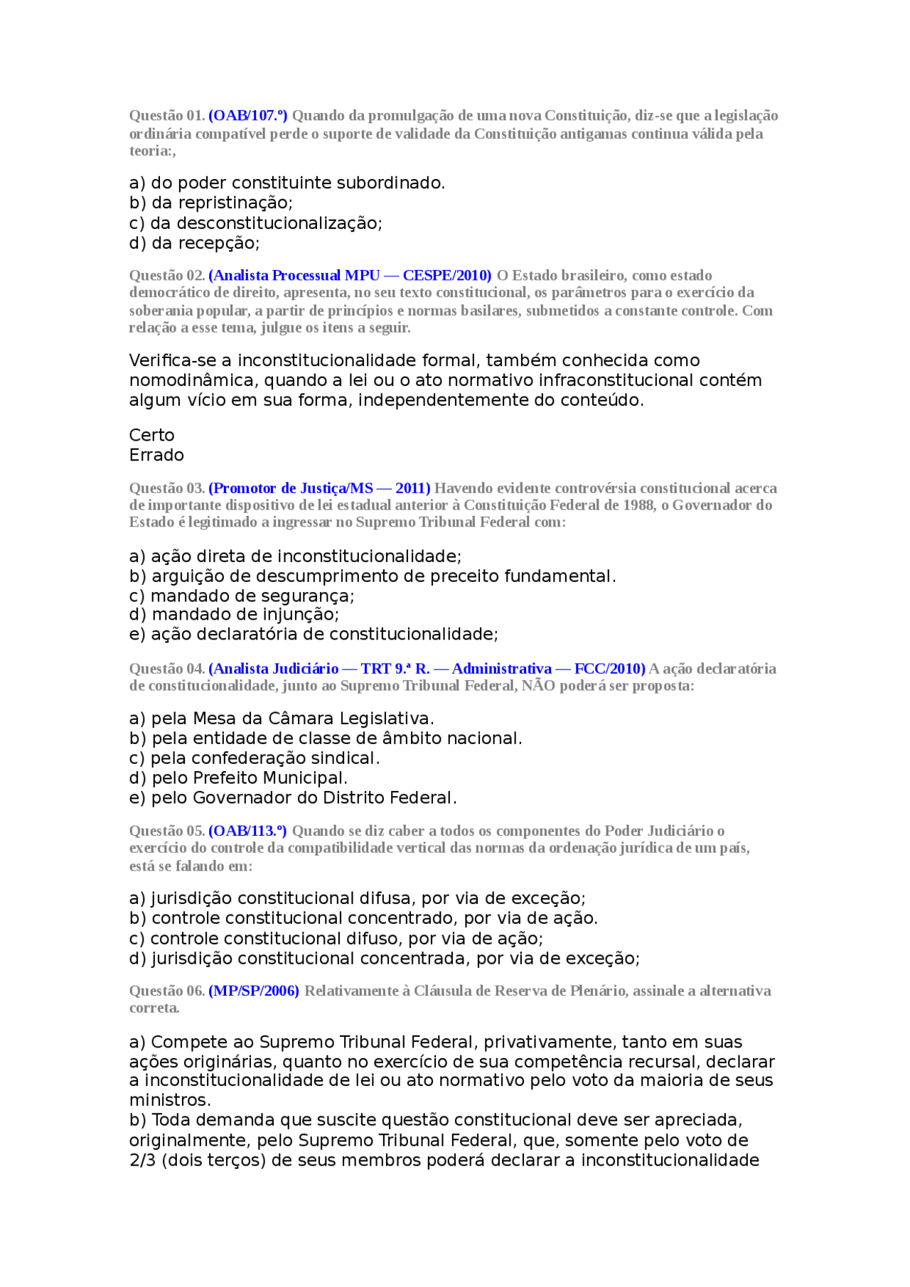 Direito Constitucional Docsity