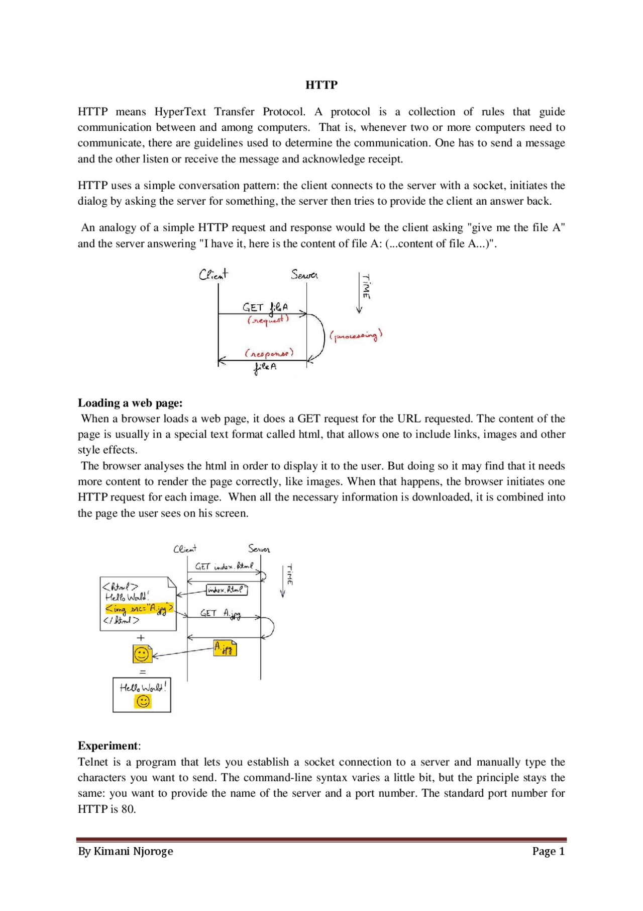 Handout 2.2 - Hyper Text Transfer Protocol - Docsity
