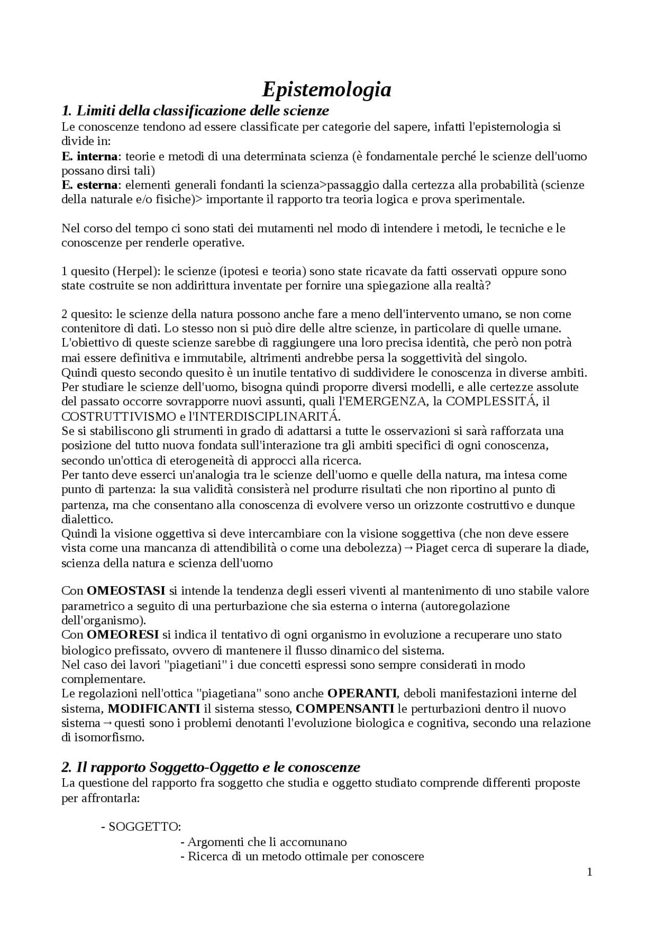 Appunti Di Epistemologia Docsity