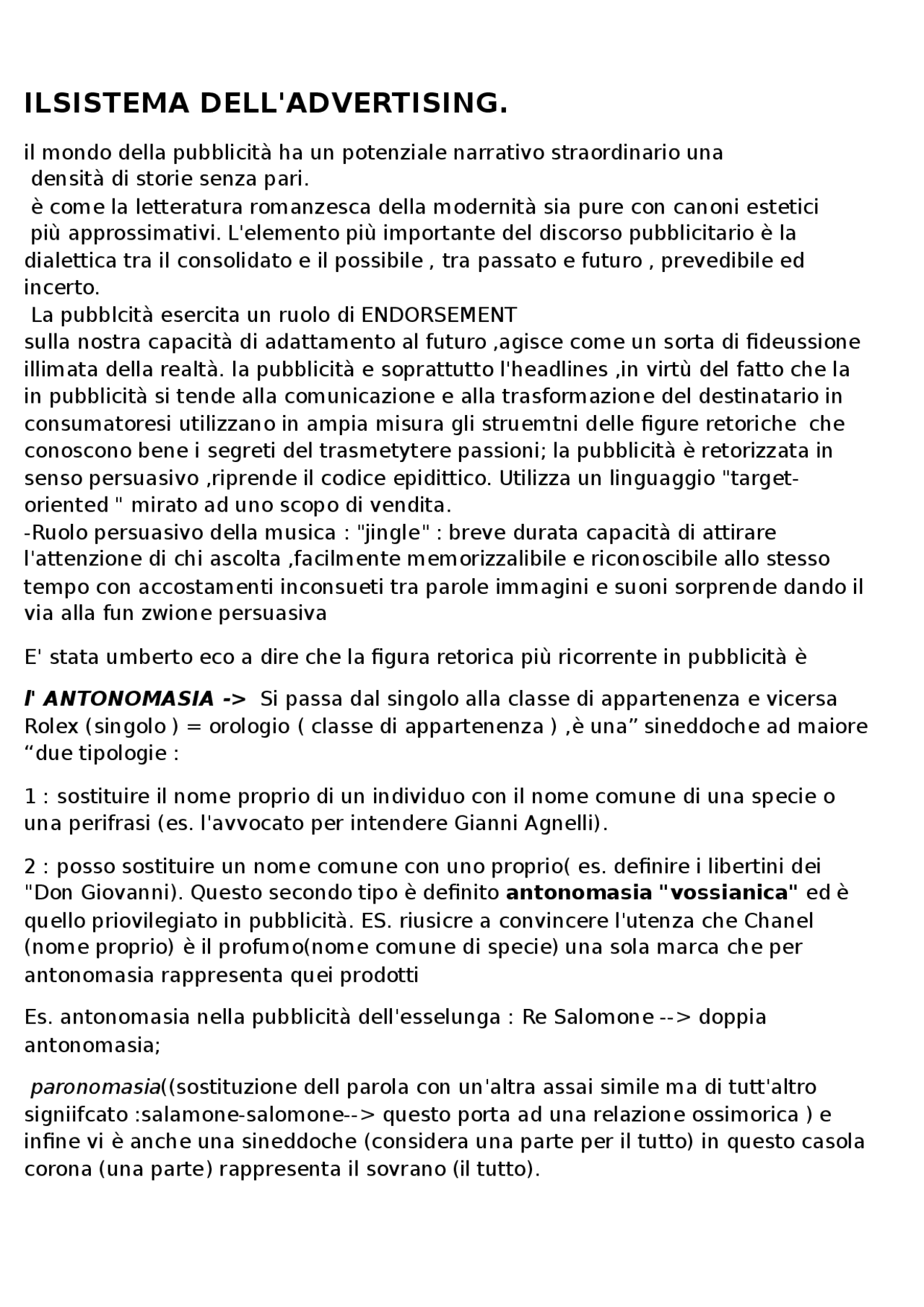 Il Sistema Delladvertising Calabrese Docsity