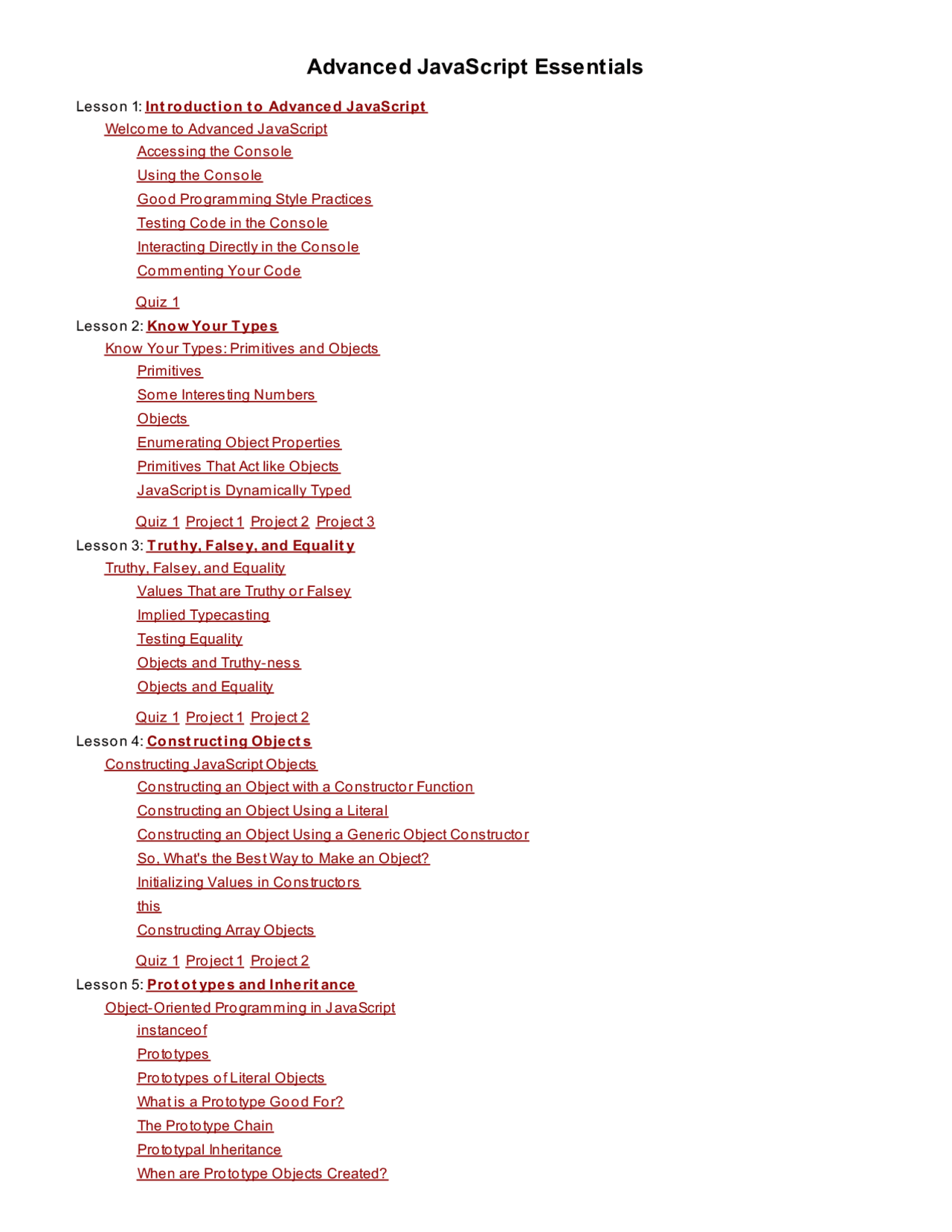 Advanced Javascript Notes Docsity