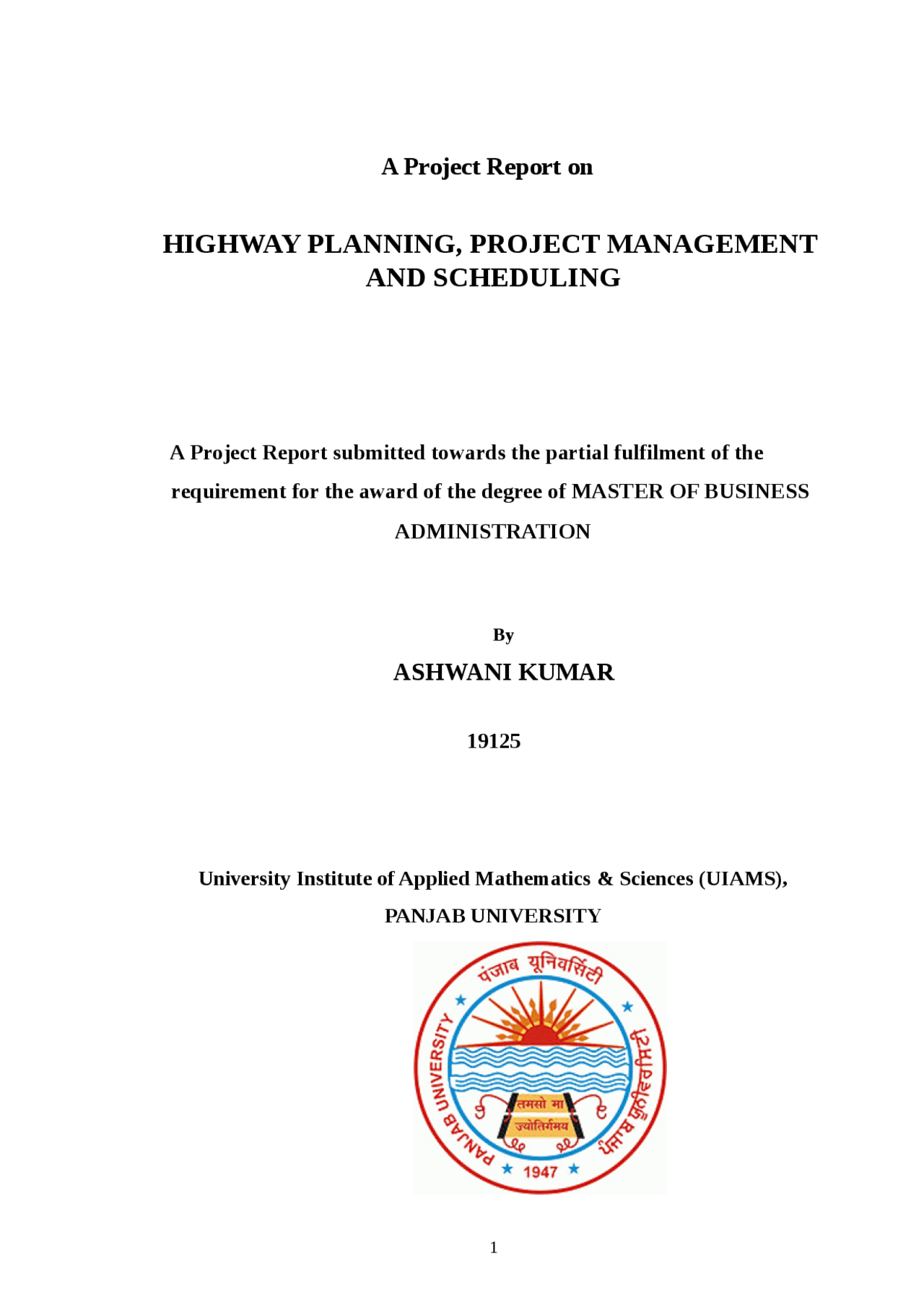 Highway planning management and scheduling techniques - Docsity