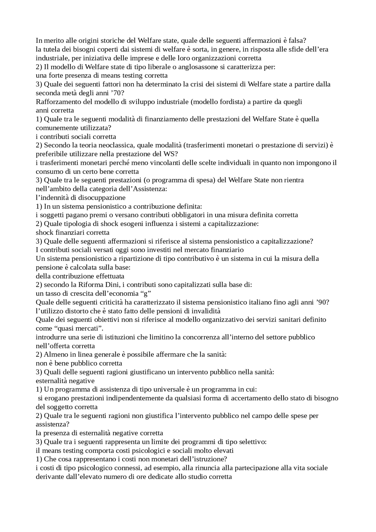 Test Scienze Delle Finanze Docsity