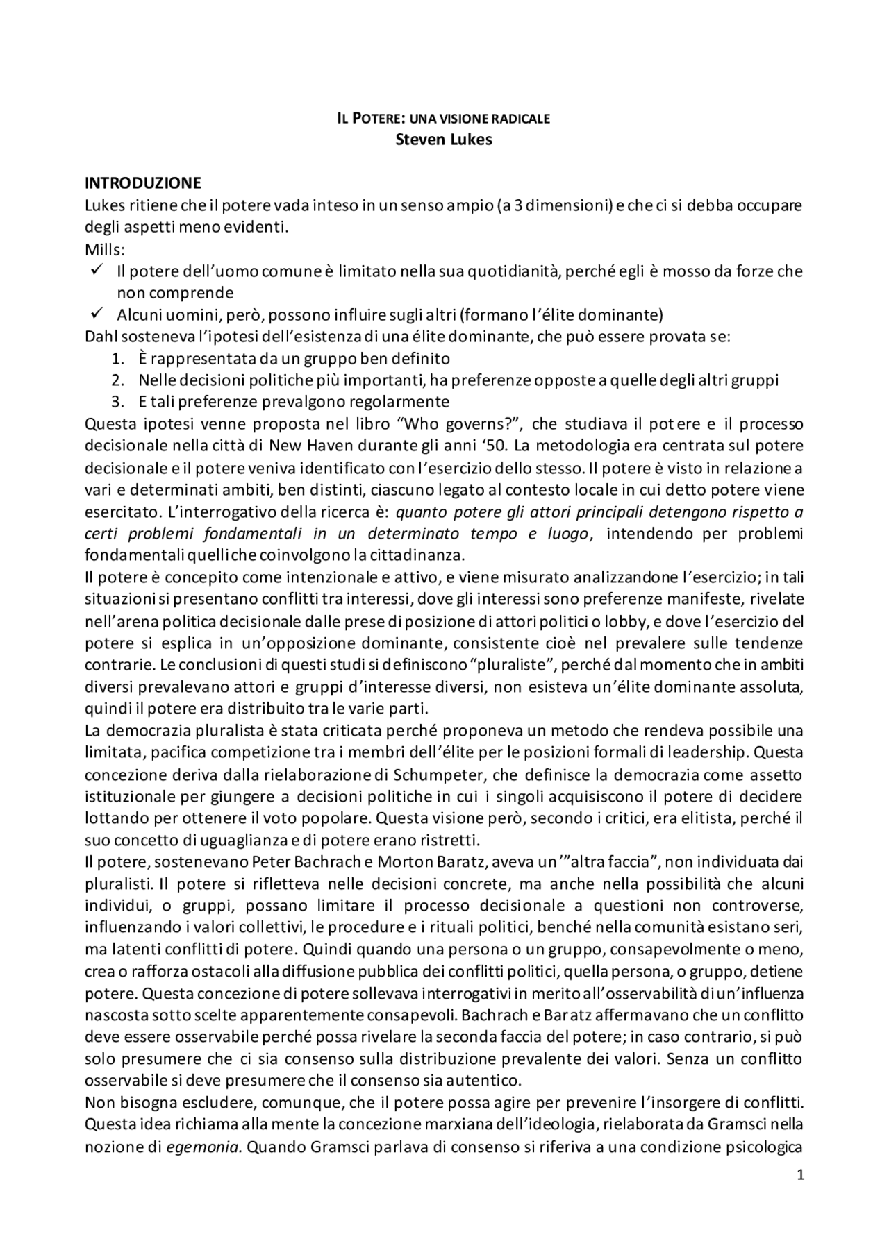 Il Potere Steven Lukes Docsity