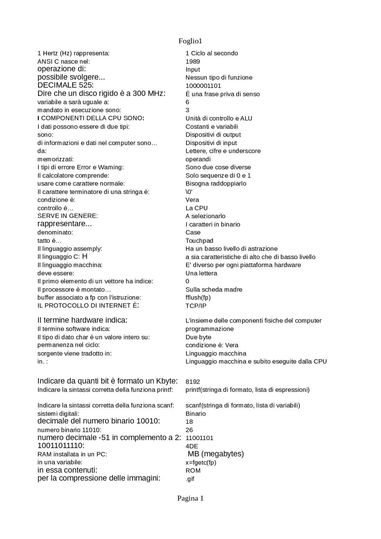 Domande E Risposte Di Abilità Informatica Pegaso Docsity