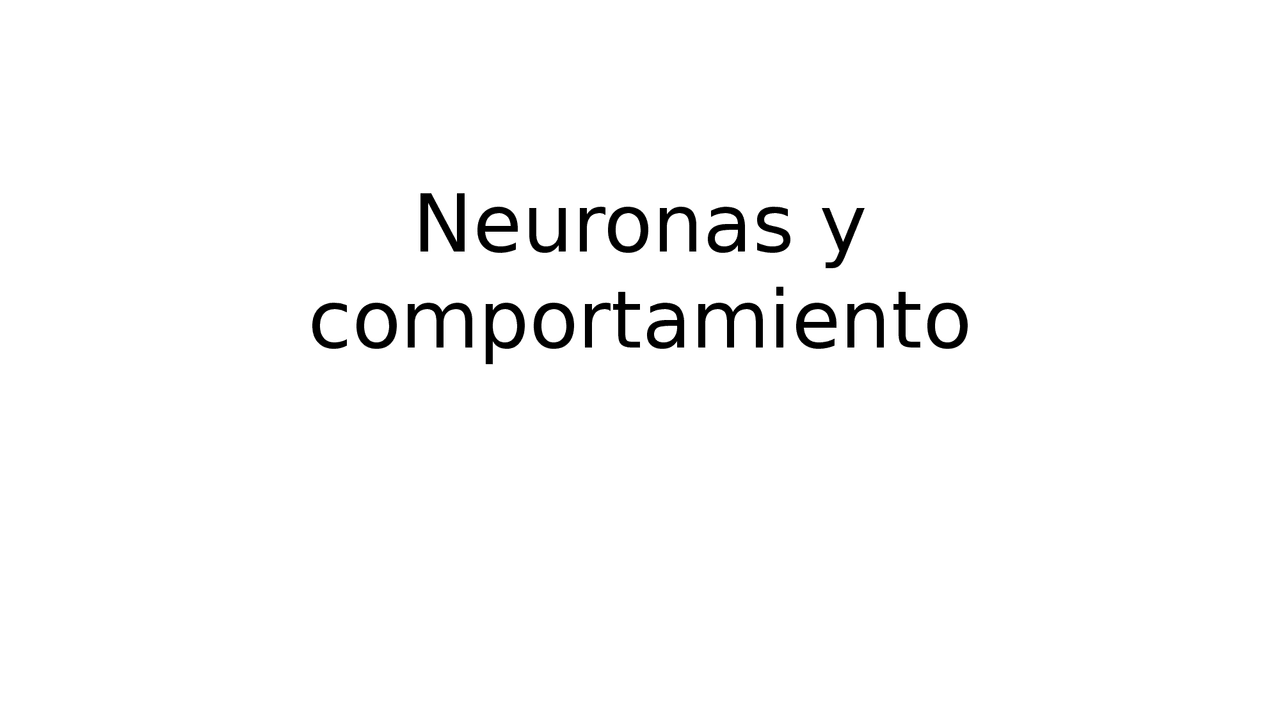 Neuronas Y Comportamiento Diapositivas De Neurología Docsity