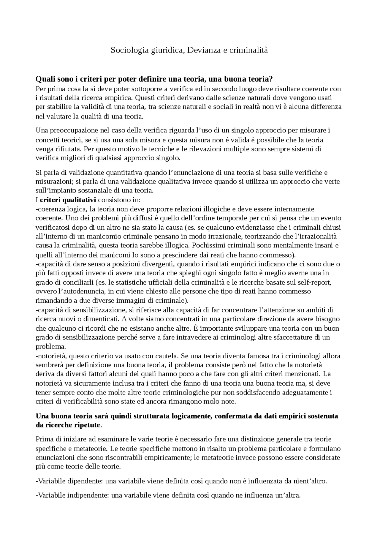 Devianza E Criminalità Docsity