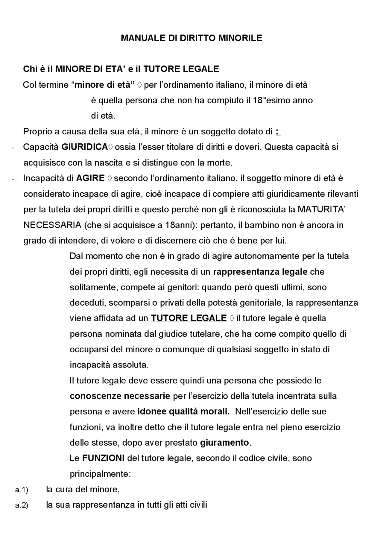 Manuale Di Diritto Minorile Alfredo Carlo Moro Docsity