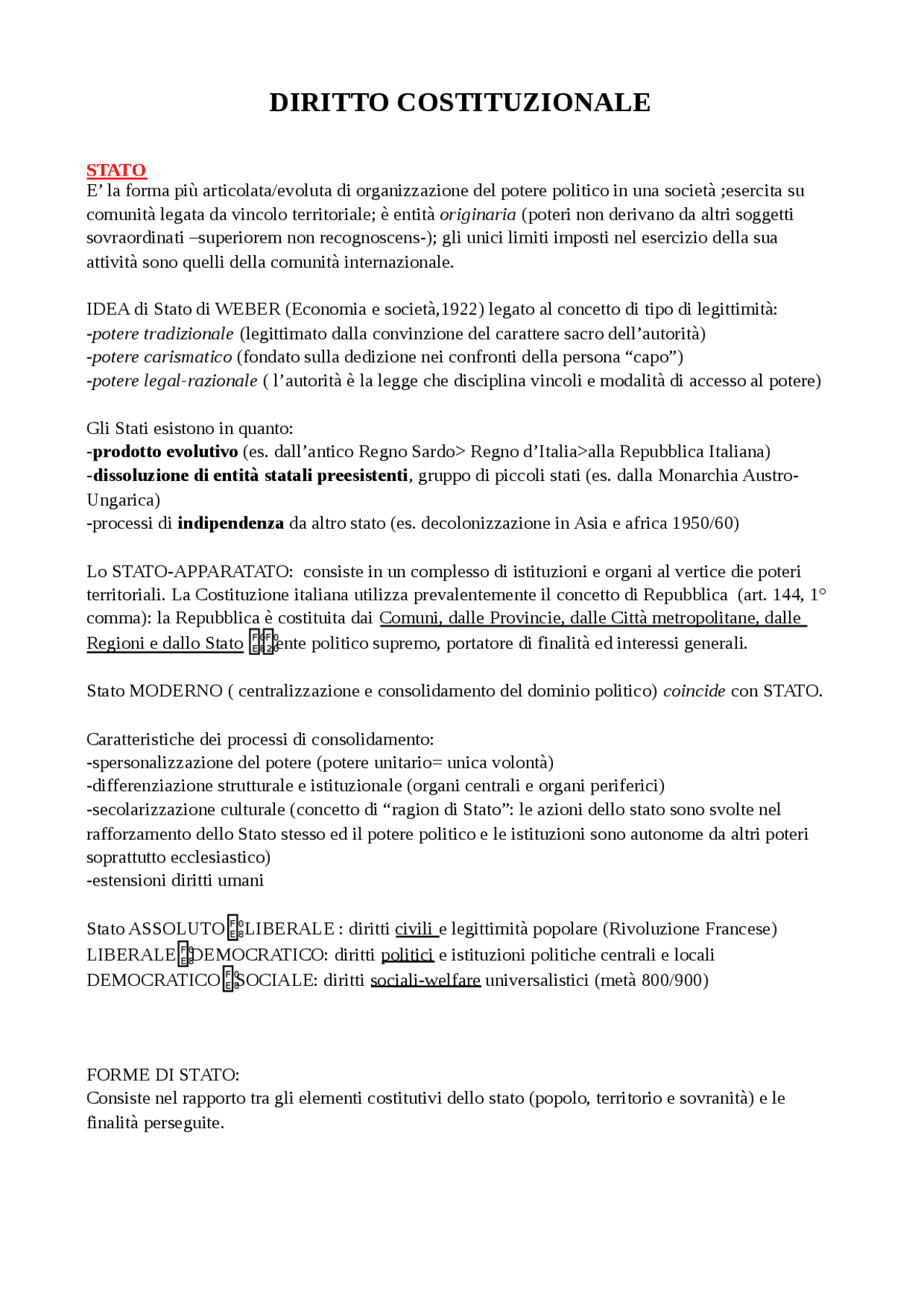 Manuale Breve Diritto Costituzionale Docsity