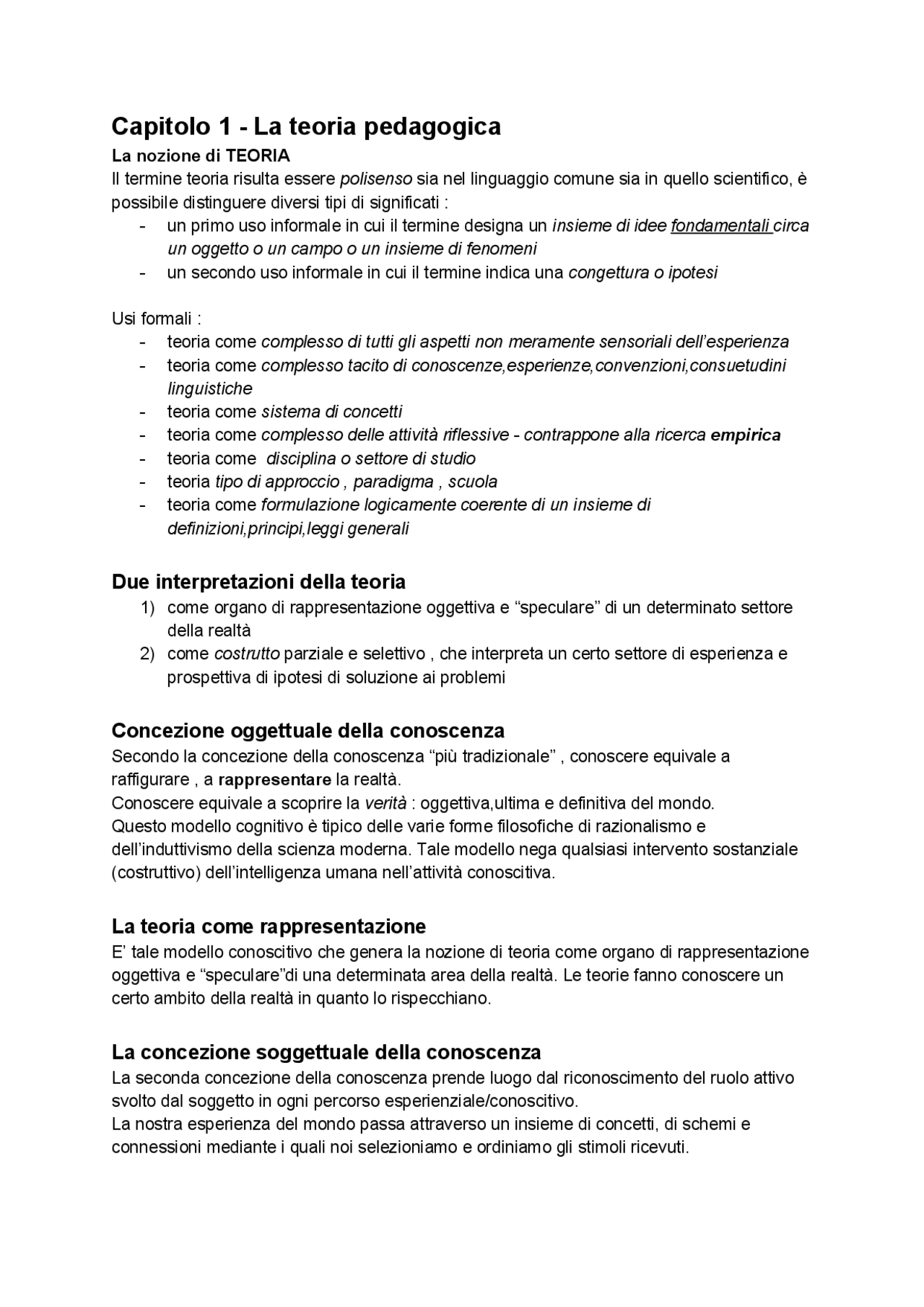 Riassunto Teoria E Prassi In Pedagogia Docsity