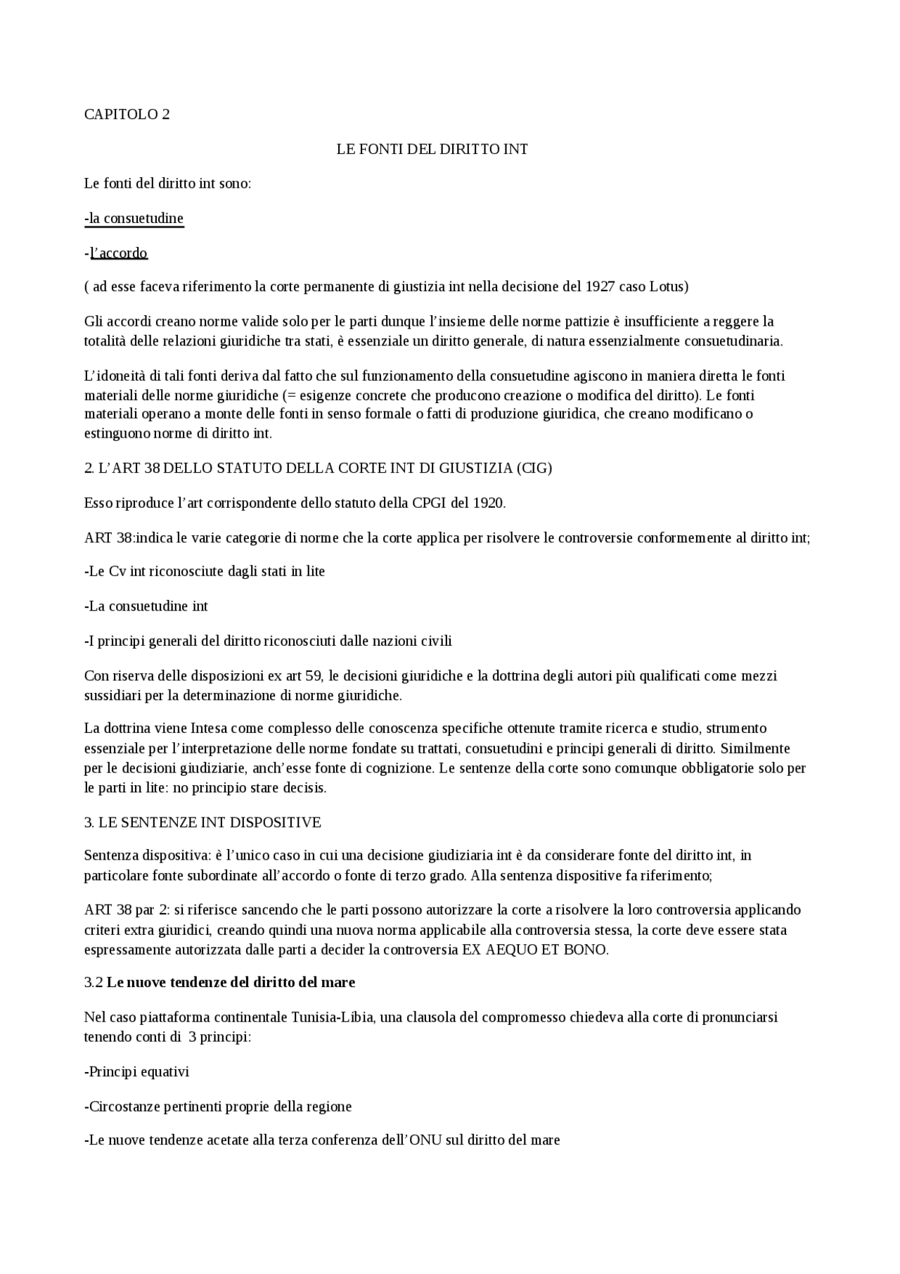 Le Fonti Del Diritto Internazionale Docsity