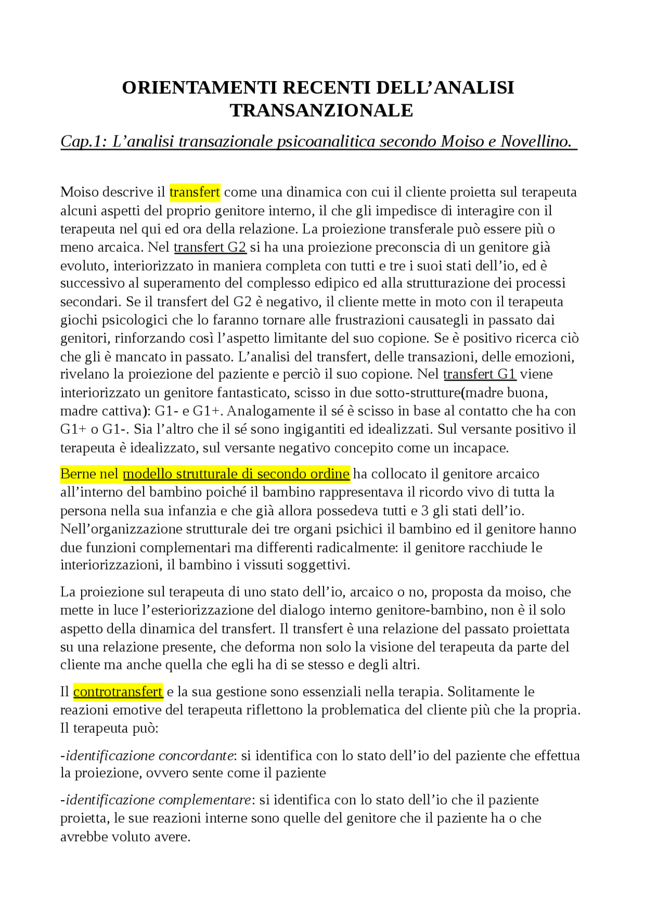 Orientamenti Recenti Allanalisi Transazionale Docsity