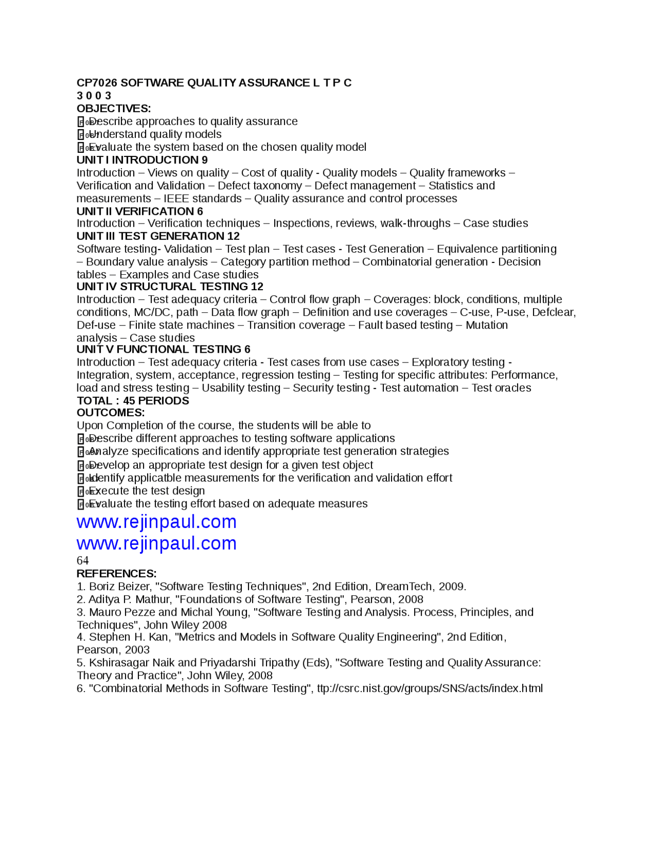Software Quality Assurance Docsity