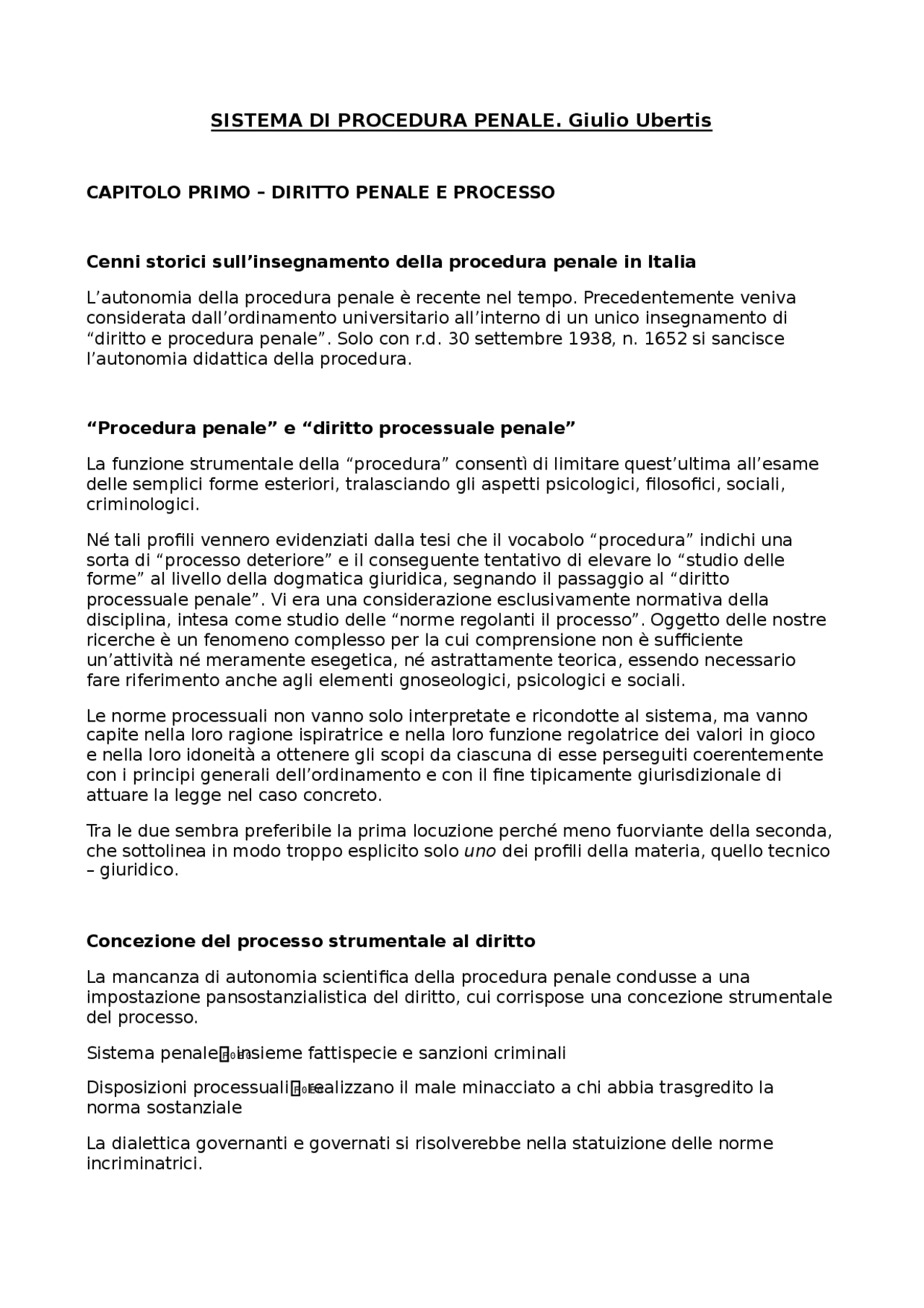 Sistema Di Procedura Pena I Principi Generali Docsity