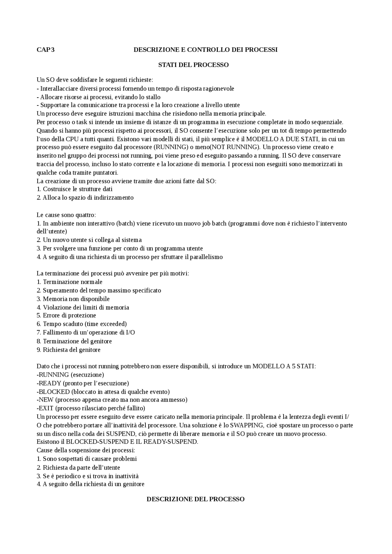 Riassunti Sistemi Di Calcolo Docsity