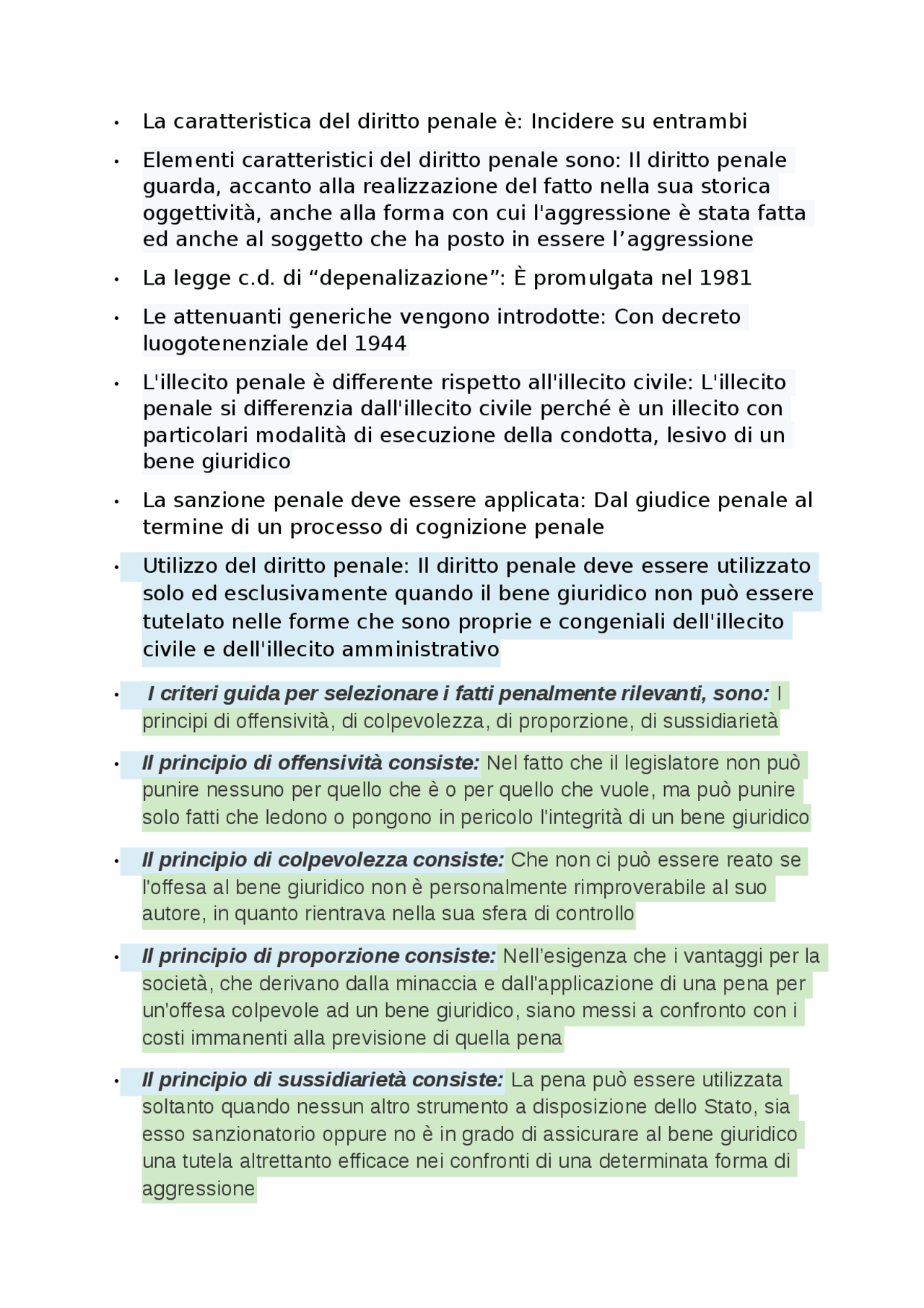 Diritto Penale Pegaso Parte Generale Docsity