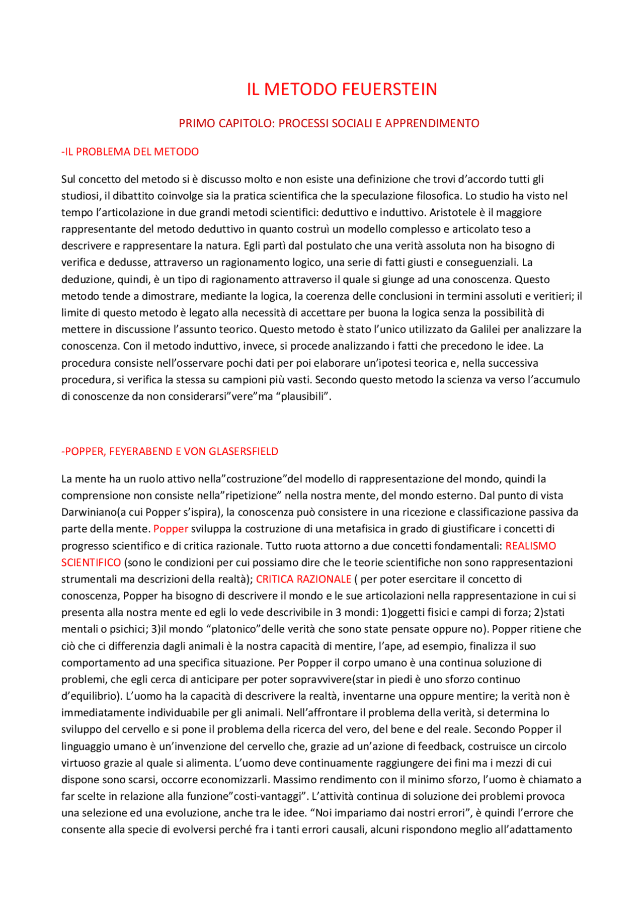 Il metodo feuerstein - Docsity