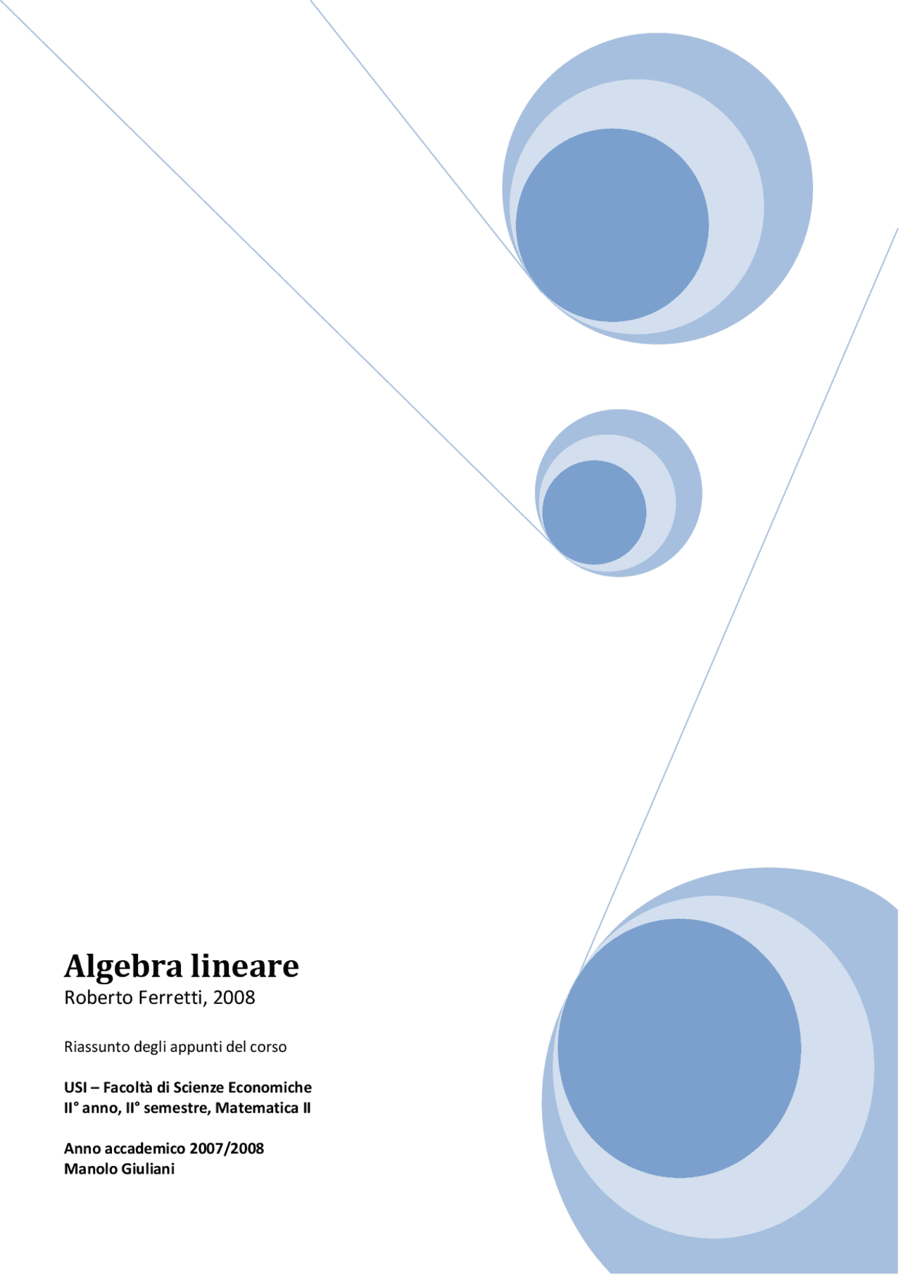 Riassunto Algebra Lineare Appunti Di Econometria Docsity
